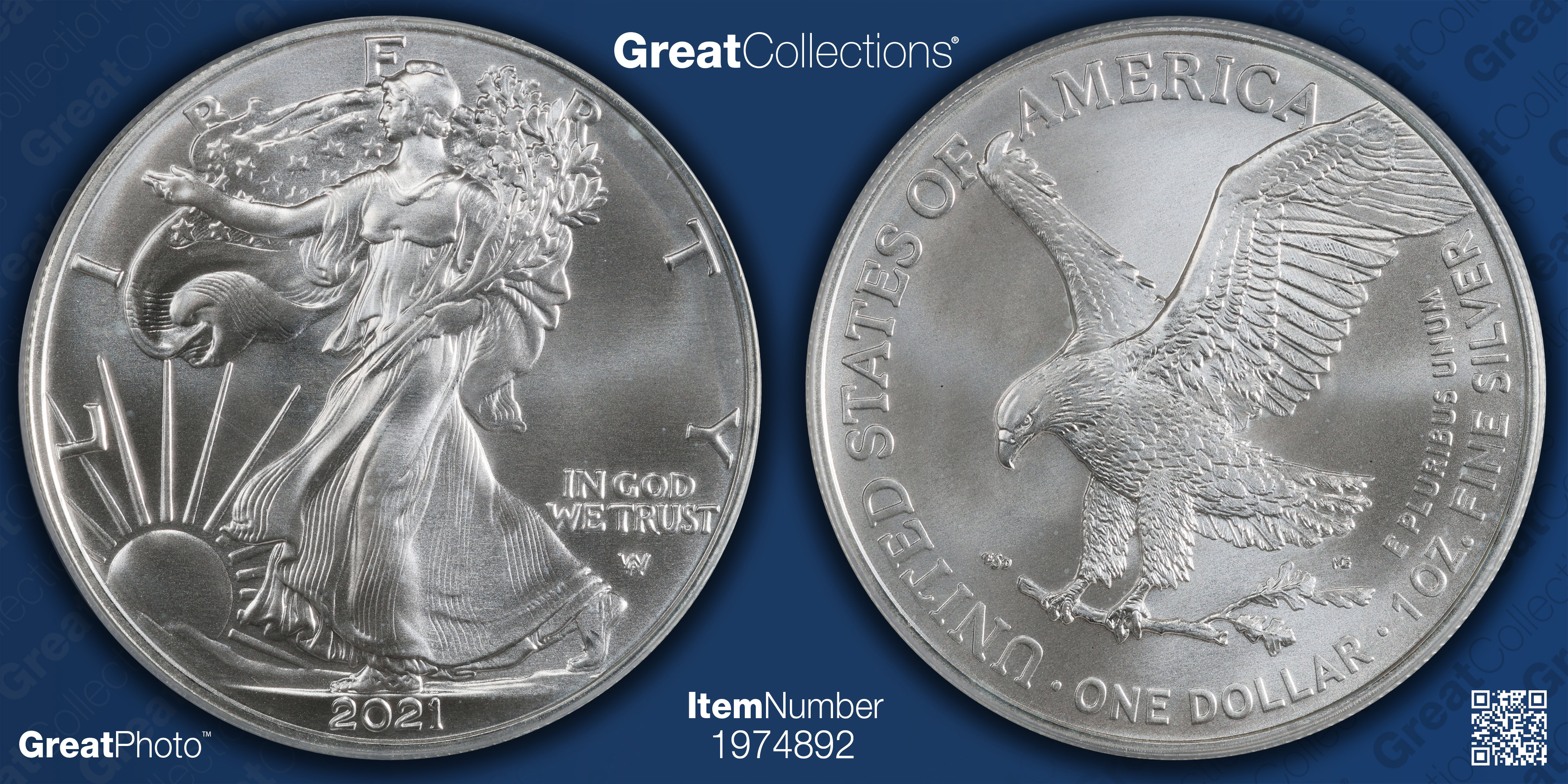 2021-(W) $1 Silver Eagle Struck at West Point Type 2 First Strike PCGS ...