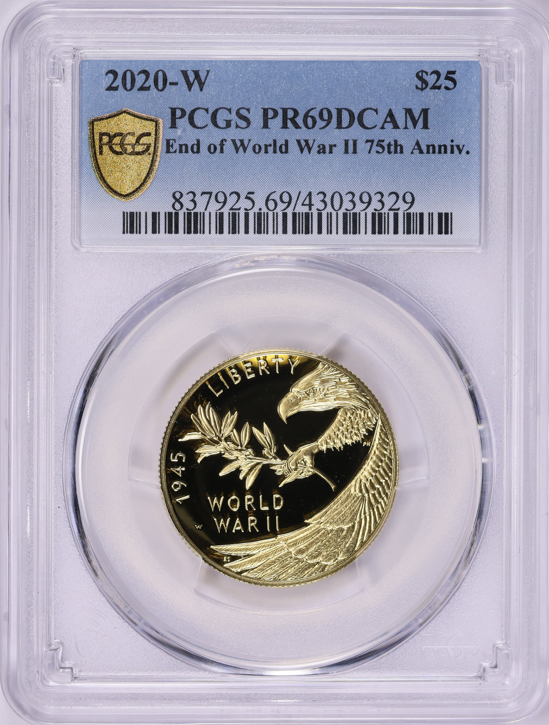 2020-W End of World War II 75th Anniversary Gold $25 PCGS Proof-69 DCAM ...
