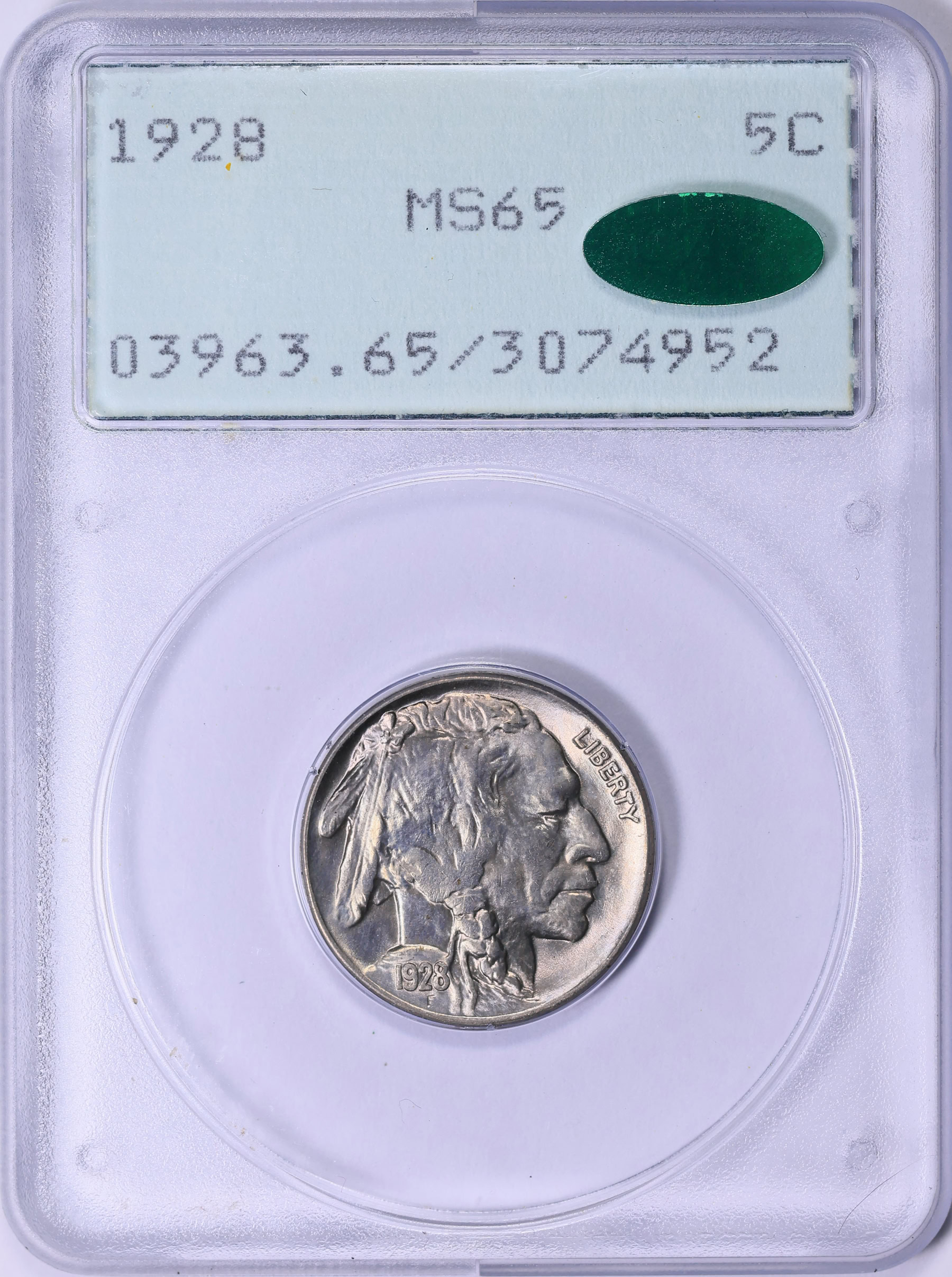 1928 Buffalo Nickel PCGS MS-65 (CAC Green) OGH (1st Gen) (Item 1975180 ...