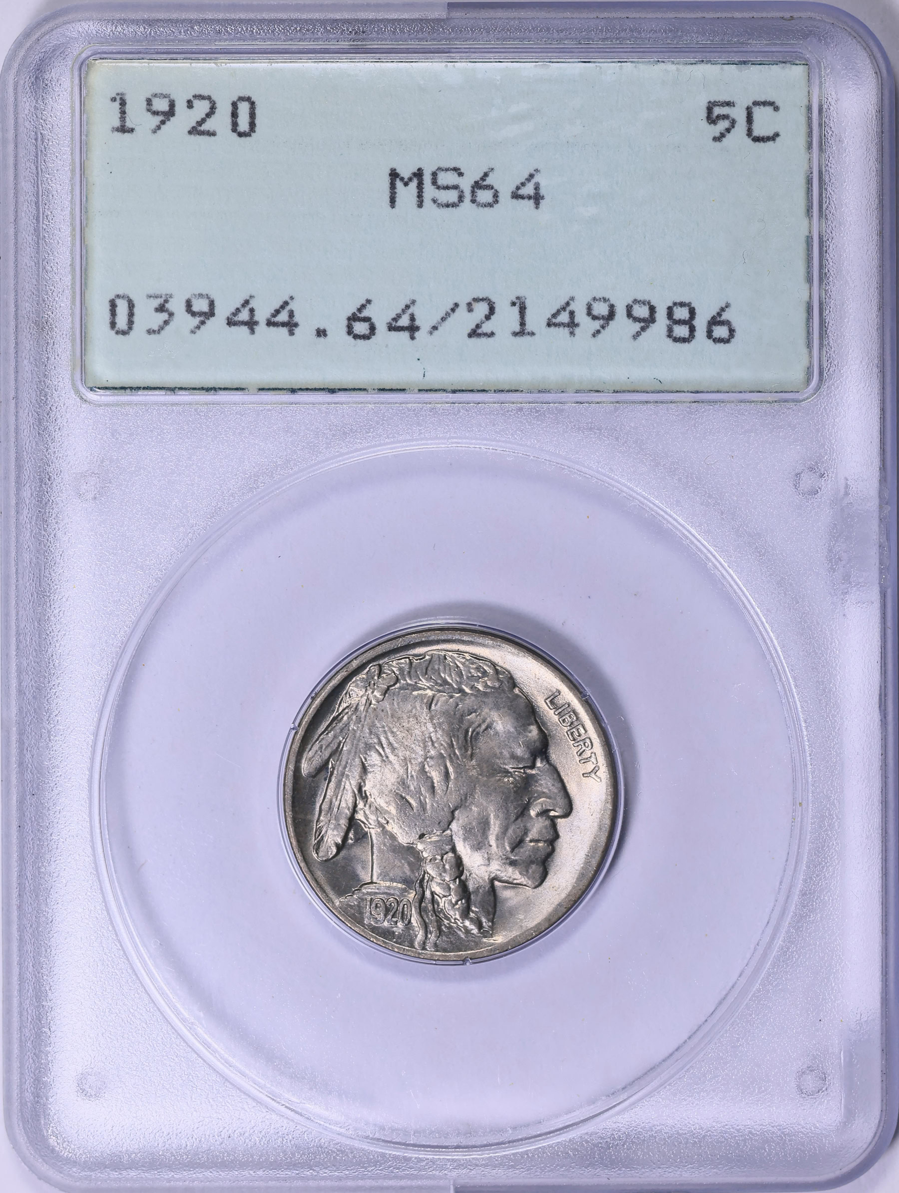 1920 Buffalo Nickel PCGS MS-64 OGH (1st Gen) (Item 1975224 ...