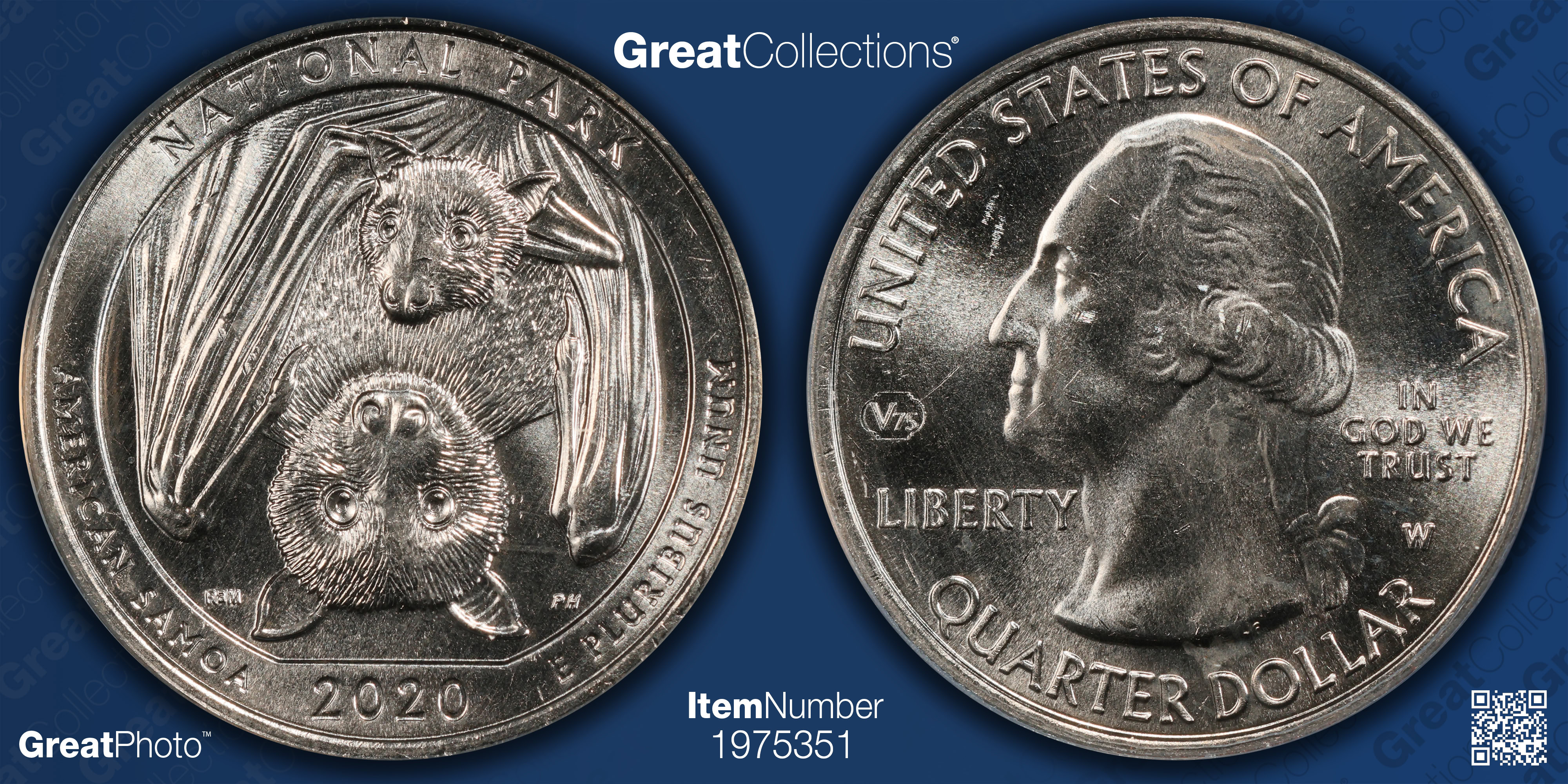 2020-W America the Beautiful Quarter American Samoa National Park WWII ...