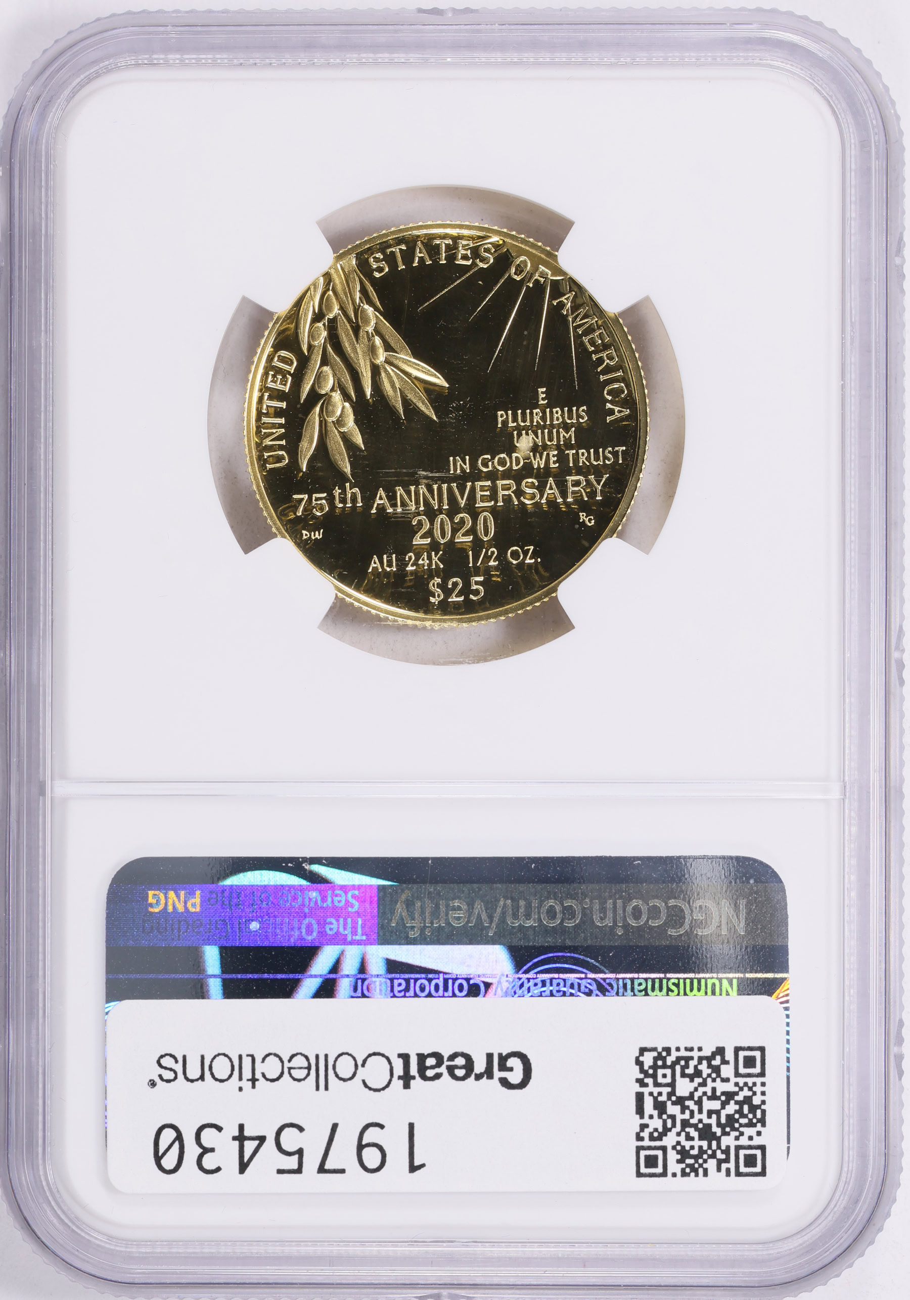 2020-W End of World War II 75th Anniversary Gold $25 NGC Proof-70 UC ...