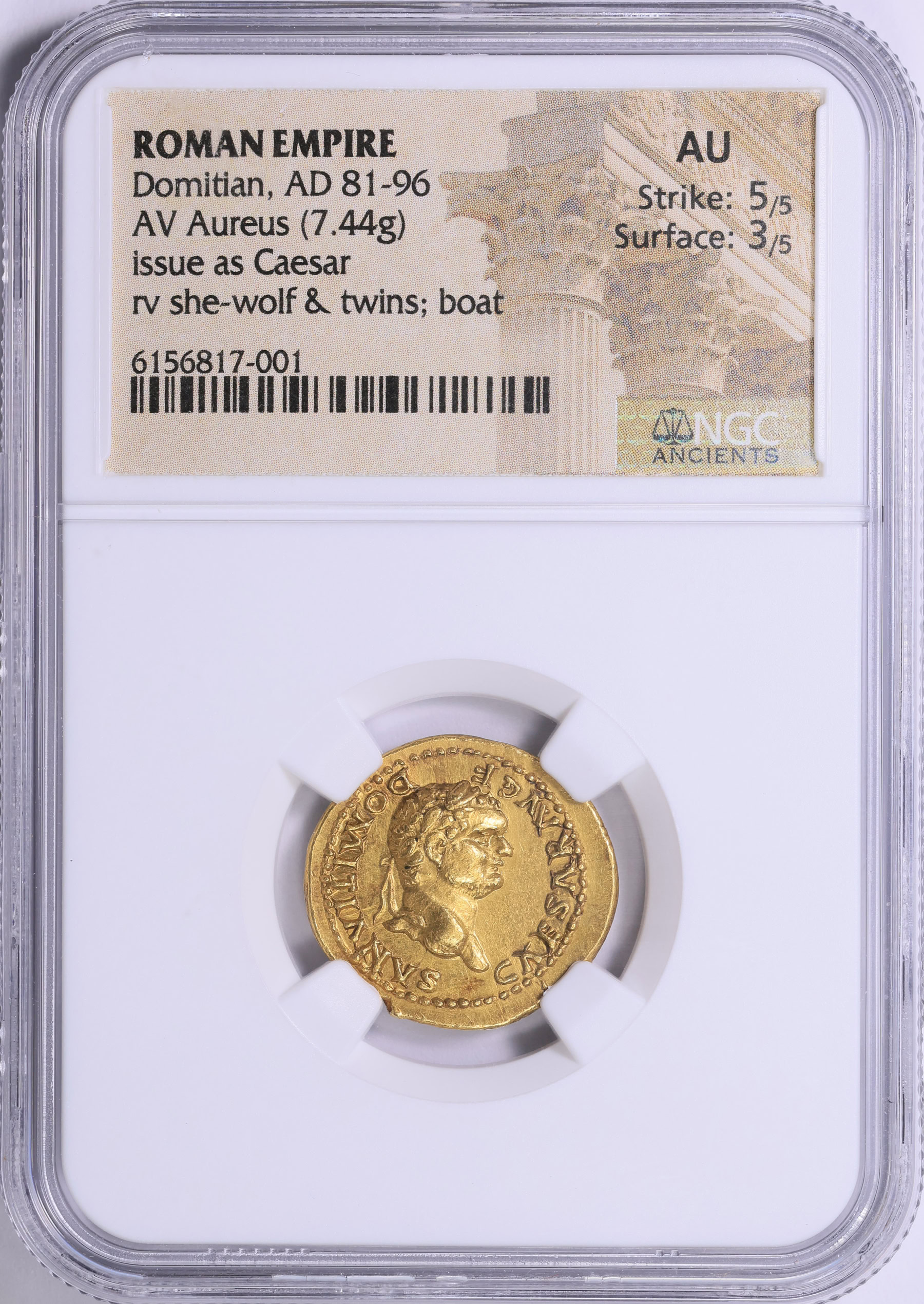 Ancient Roman Empire, Domitian as Caesar (A.D. 69-81) c.A.D. 77-78 Gold ...