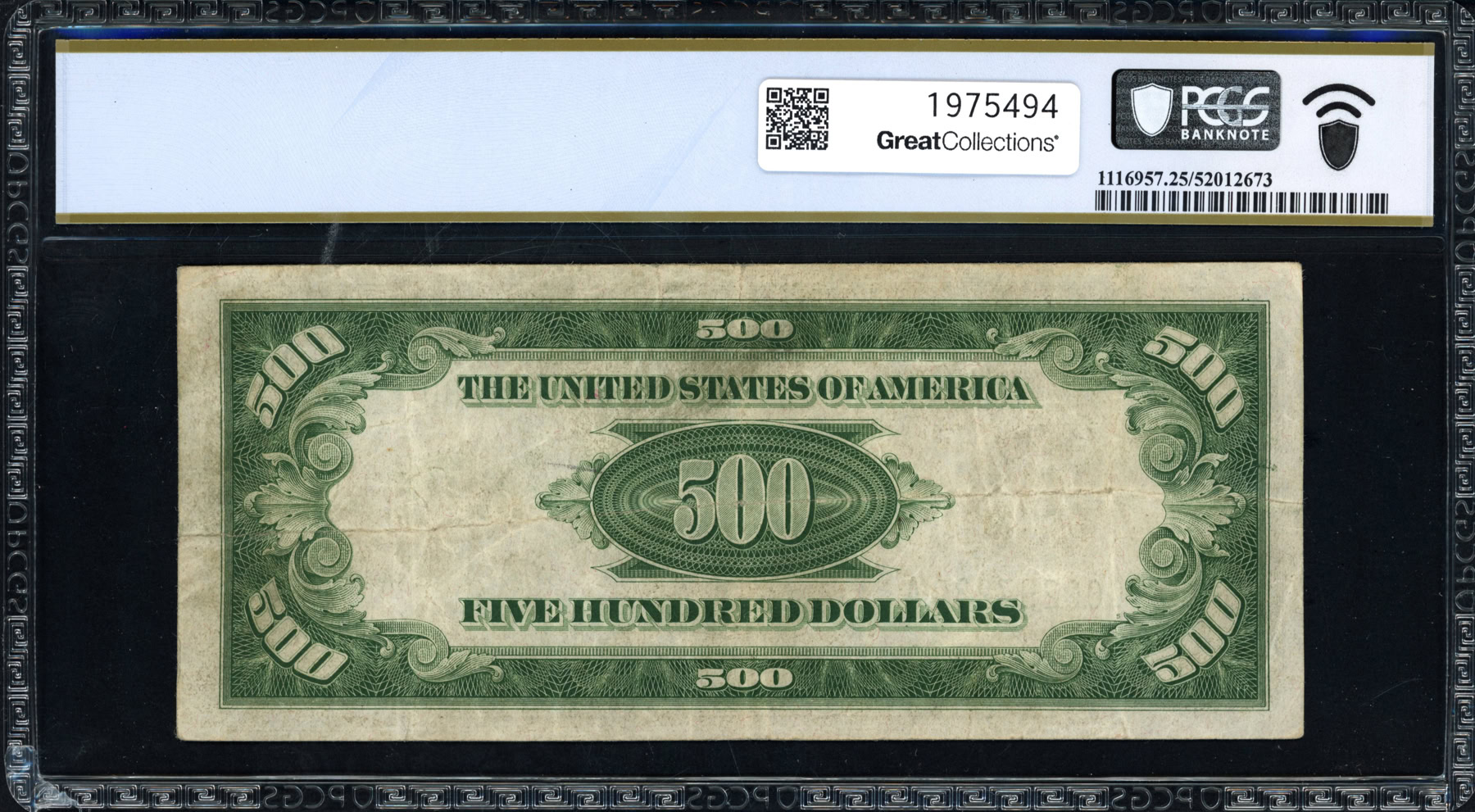 Fr. 2202-G (GA Block) 1934A $500 Chicago Federal Reserve Note Julian ...