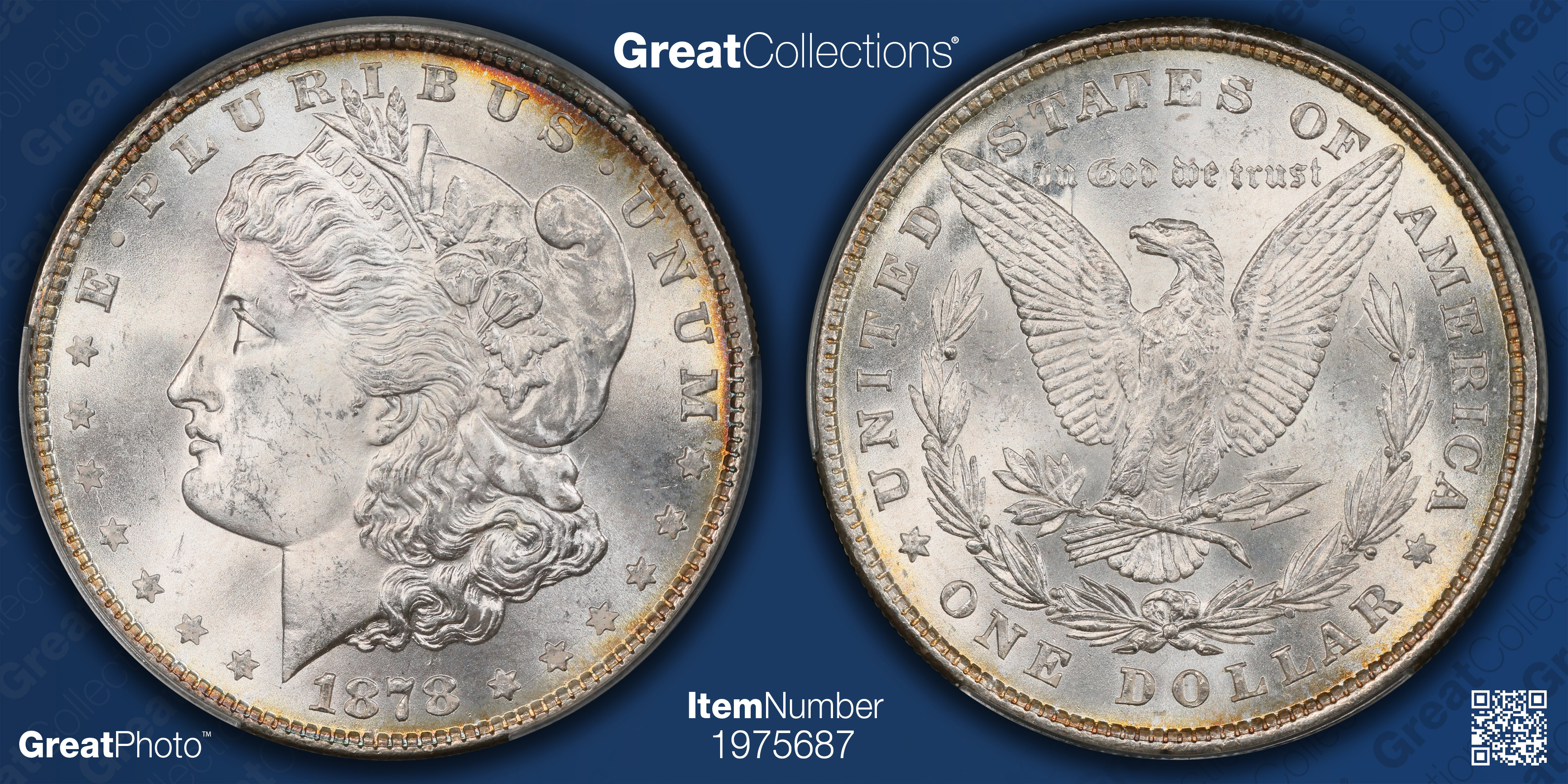 1878 8TF Morgan Silver Dollar Alligator Eye VAM-14.1A CACG MS-63 | CACG ...