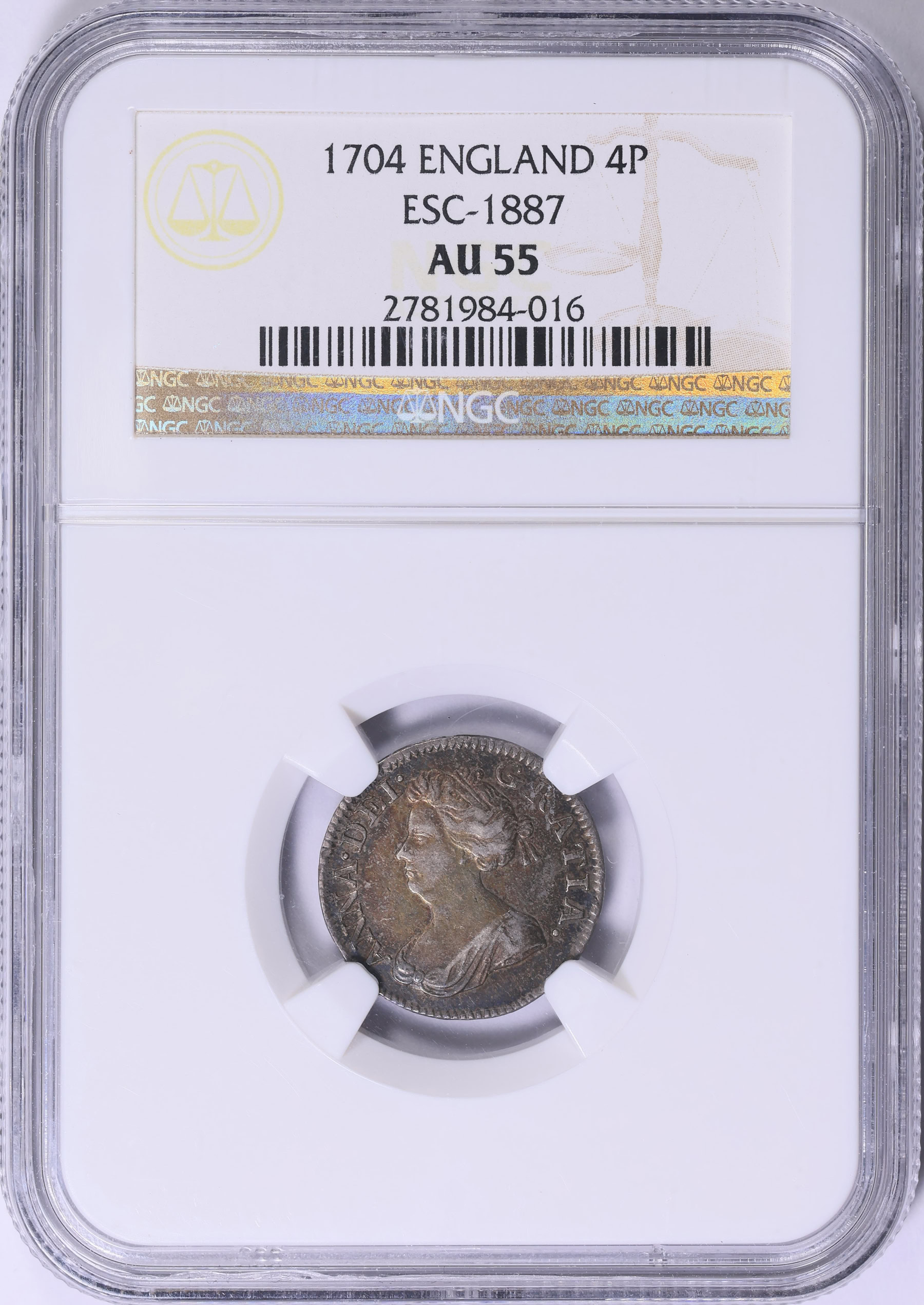 Great Britain 1704 Silver 4 Pence KM-515 NGC AU-55 (Item 1975796 ...