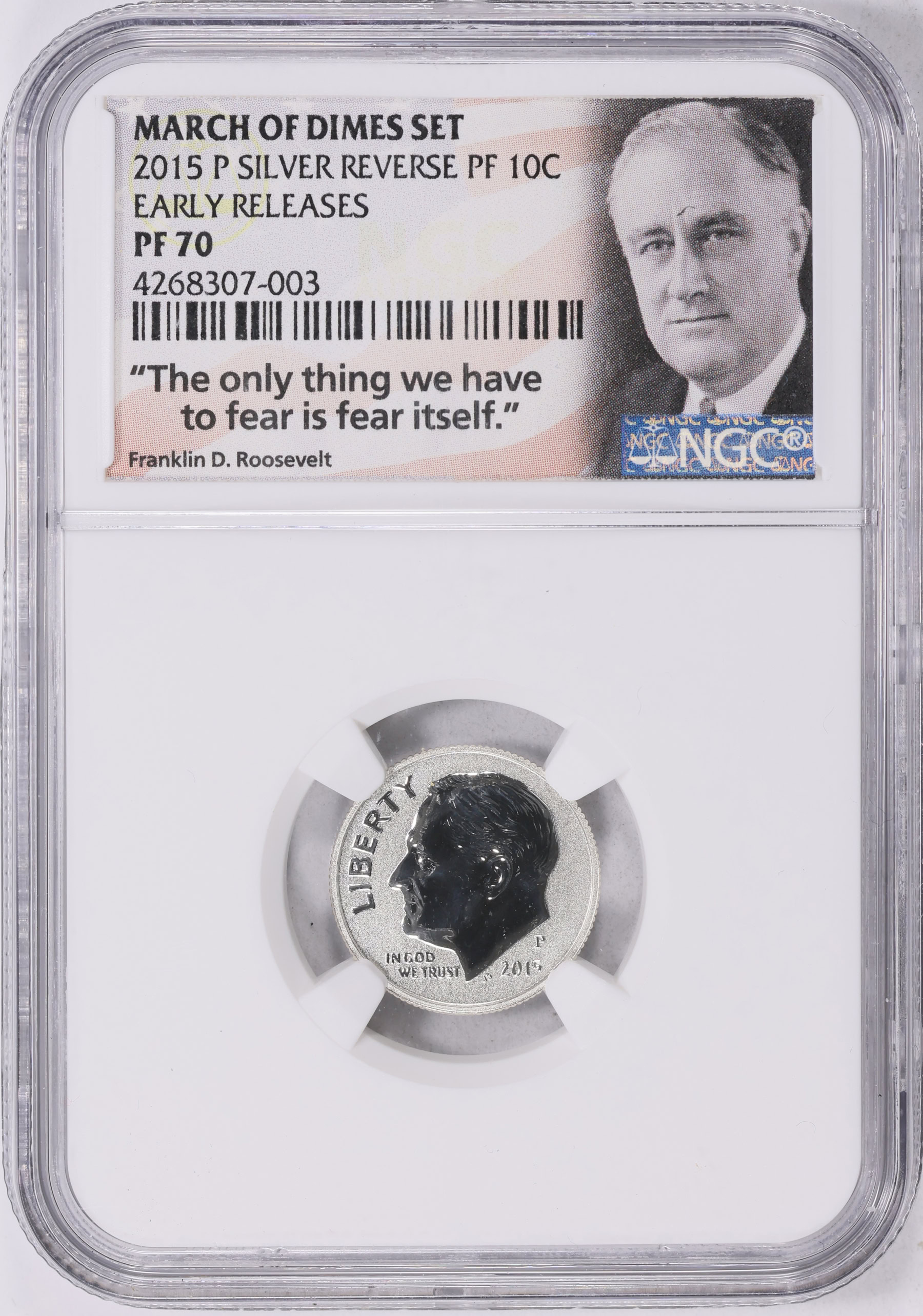 2015-P Roosevelt Dime Silver Reverse Proof Early Releases (From the ...