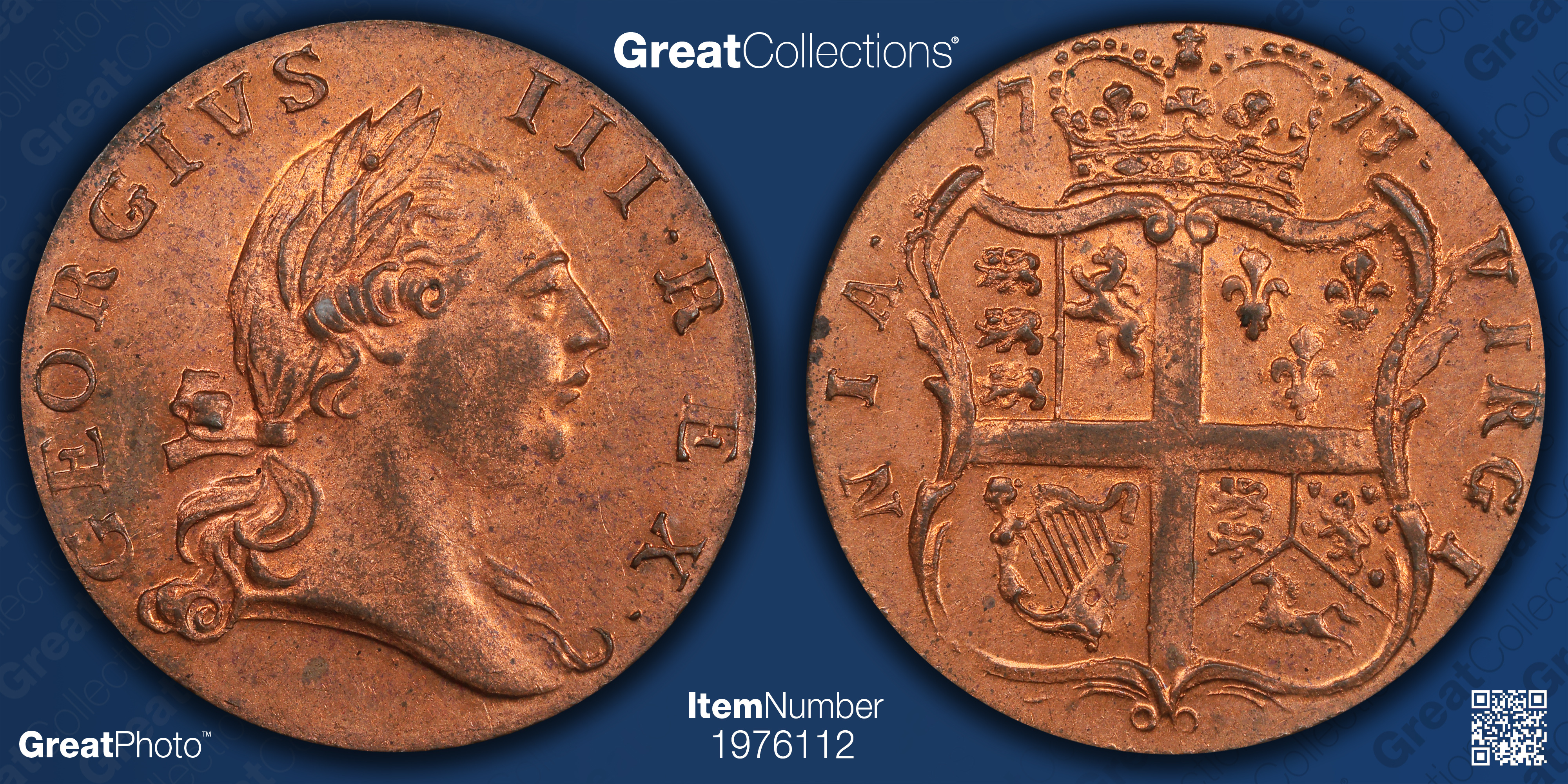 1773 Virginia Halfpenny No Period PCGS MS-63 RD (Item 1976112 ...
