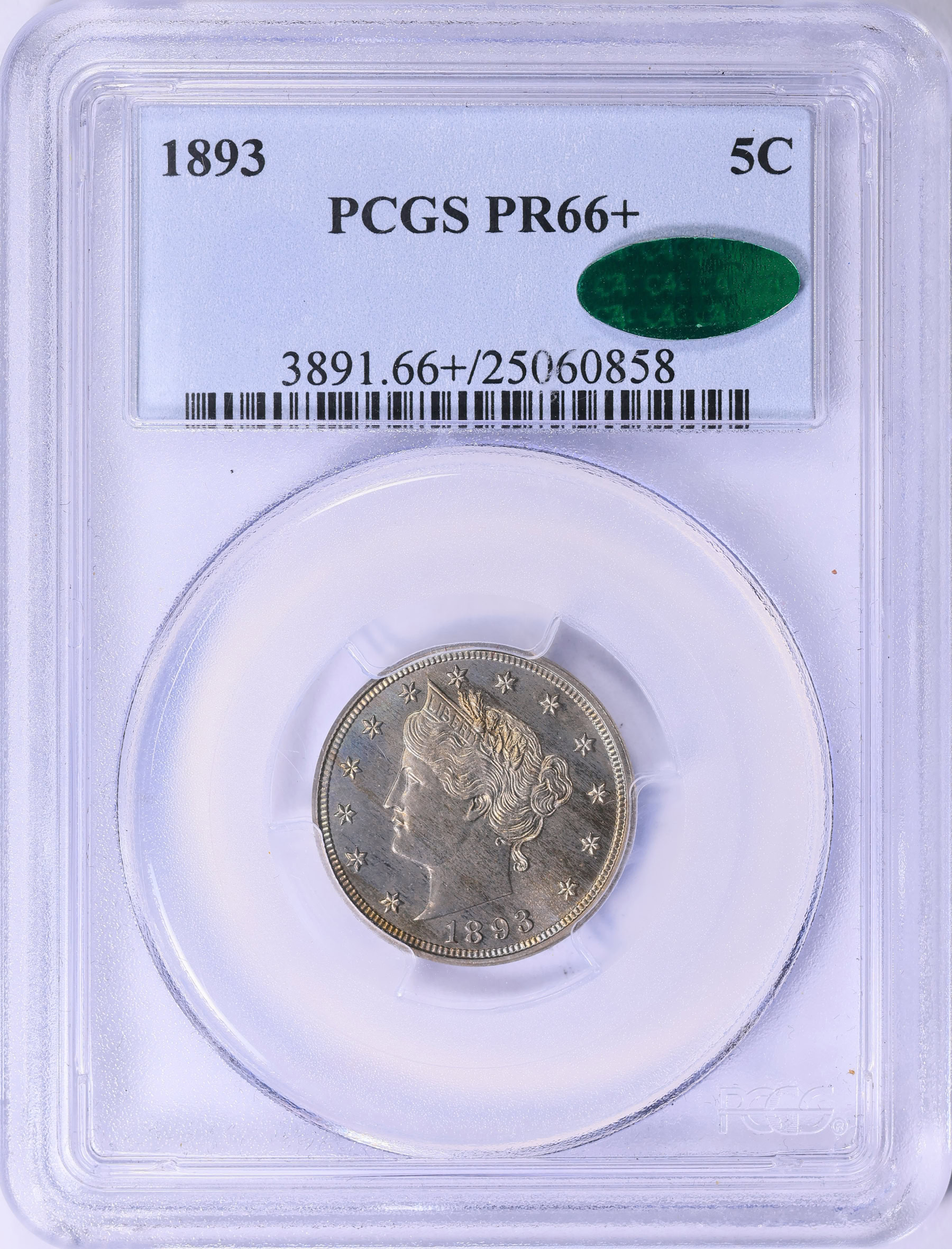 1893 Liberty Nickel PCGS Proof-66+ (CAC Green) (Item 1976122 ...