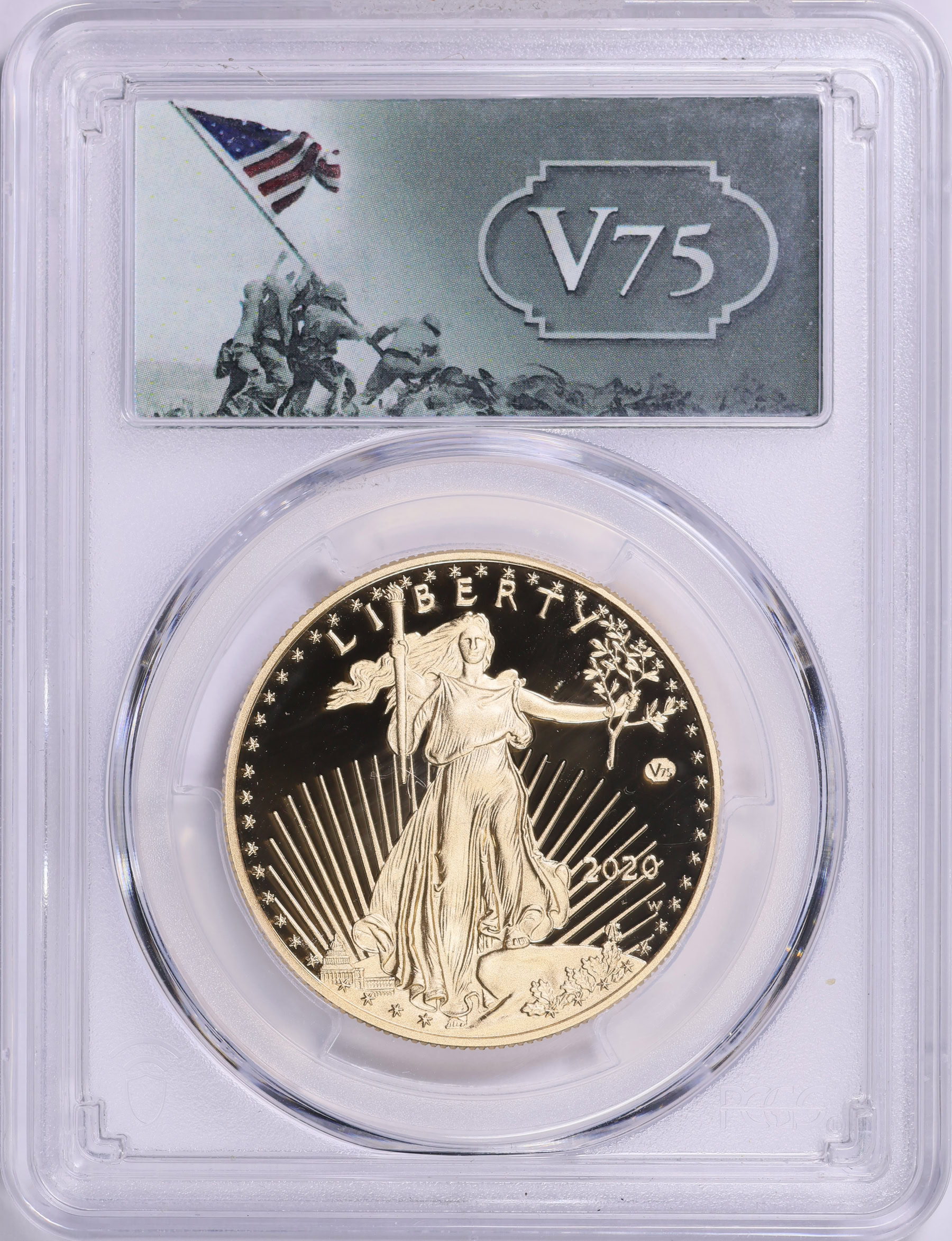 2020-W $50 One-Ounce Gold American Eagle V75 Privy 1 of 1945 Struck ...