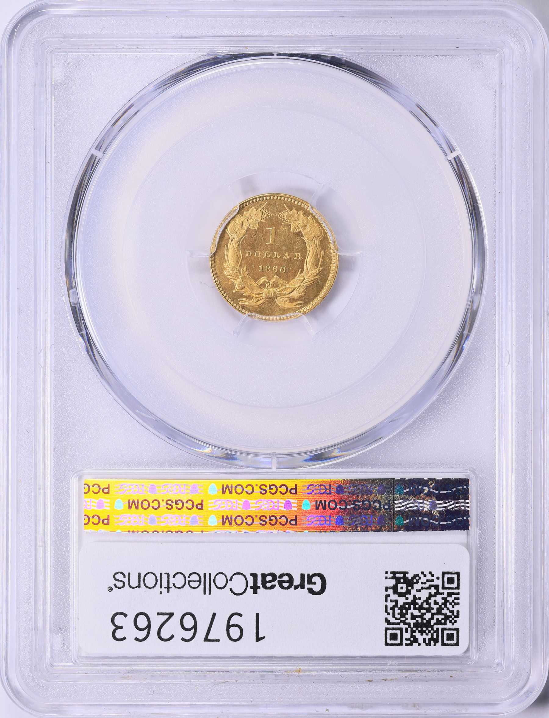 1860 Indian Princess Gold Dollar PCGS Proof-65 CAMEO (CAC Green ...