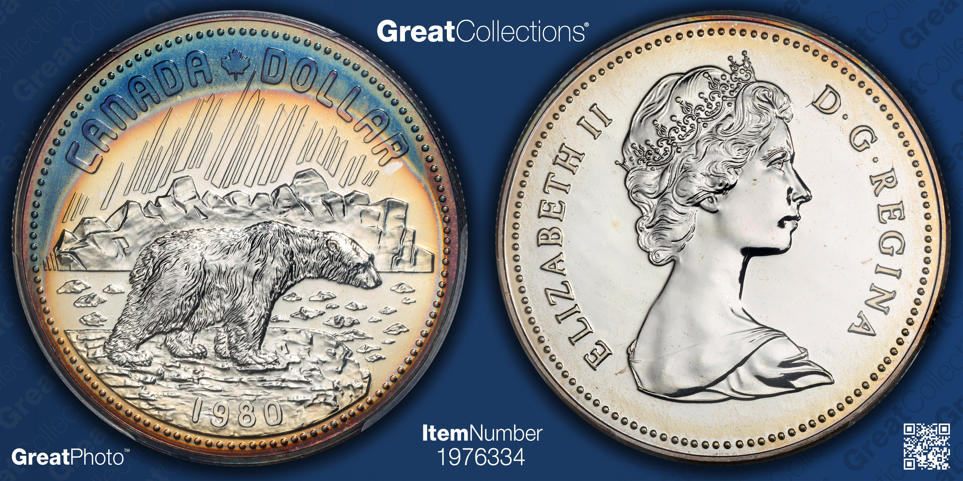Canada 1980 Silver Dollar Arctic Territories KM-128 PCGS SP-68 (Toned ...