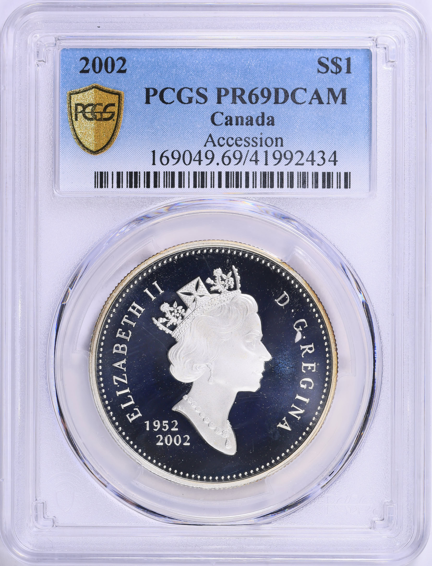 Canada 2002 Silver Dollar Queen Elizabeth II's Accession Golden Jubilee ...