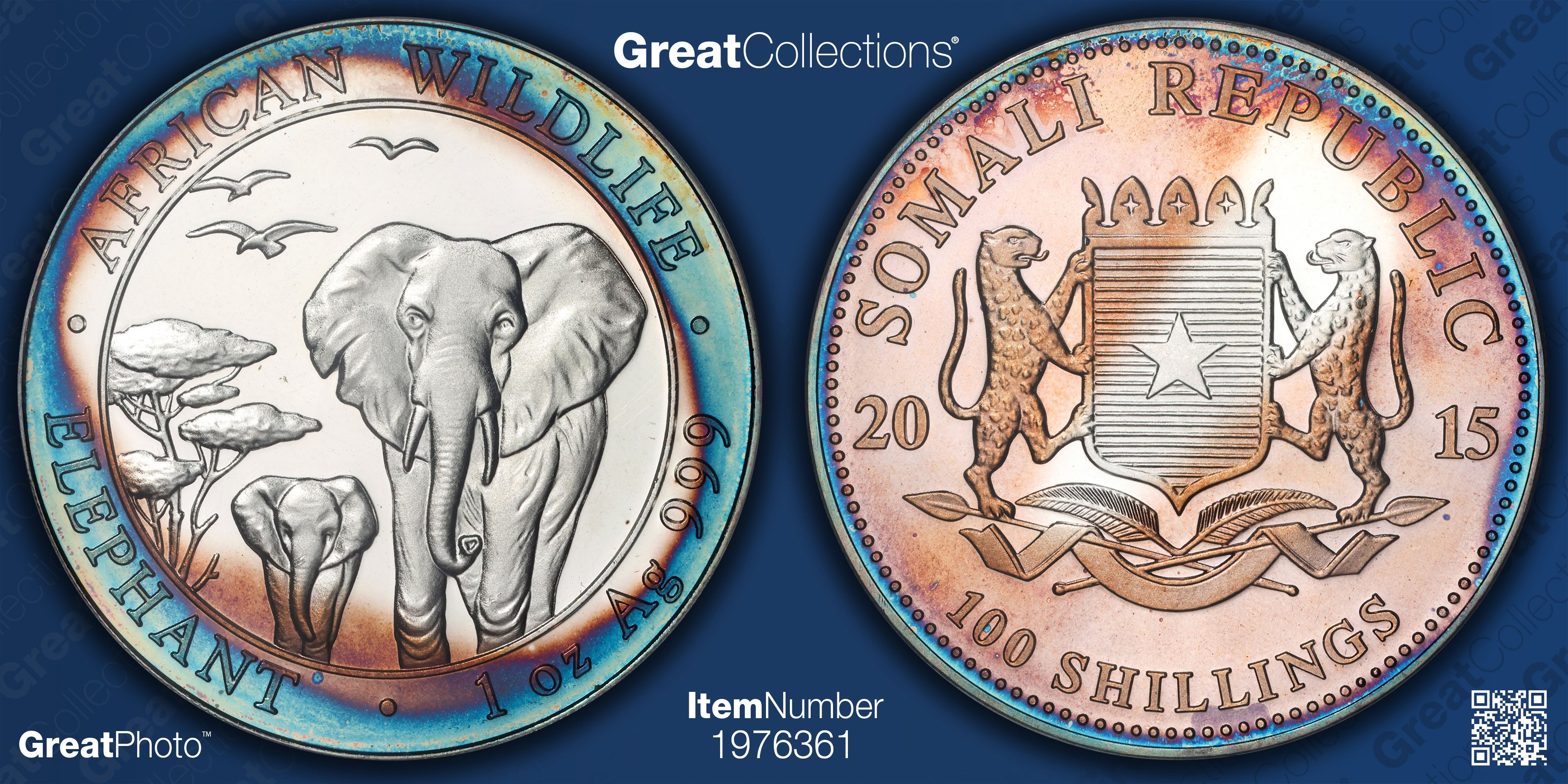 Somalia 2015 Silver 100 Shillings African Elephant KM-255 PCGS MS-67 ...