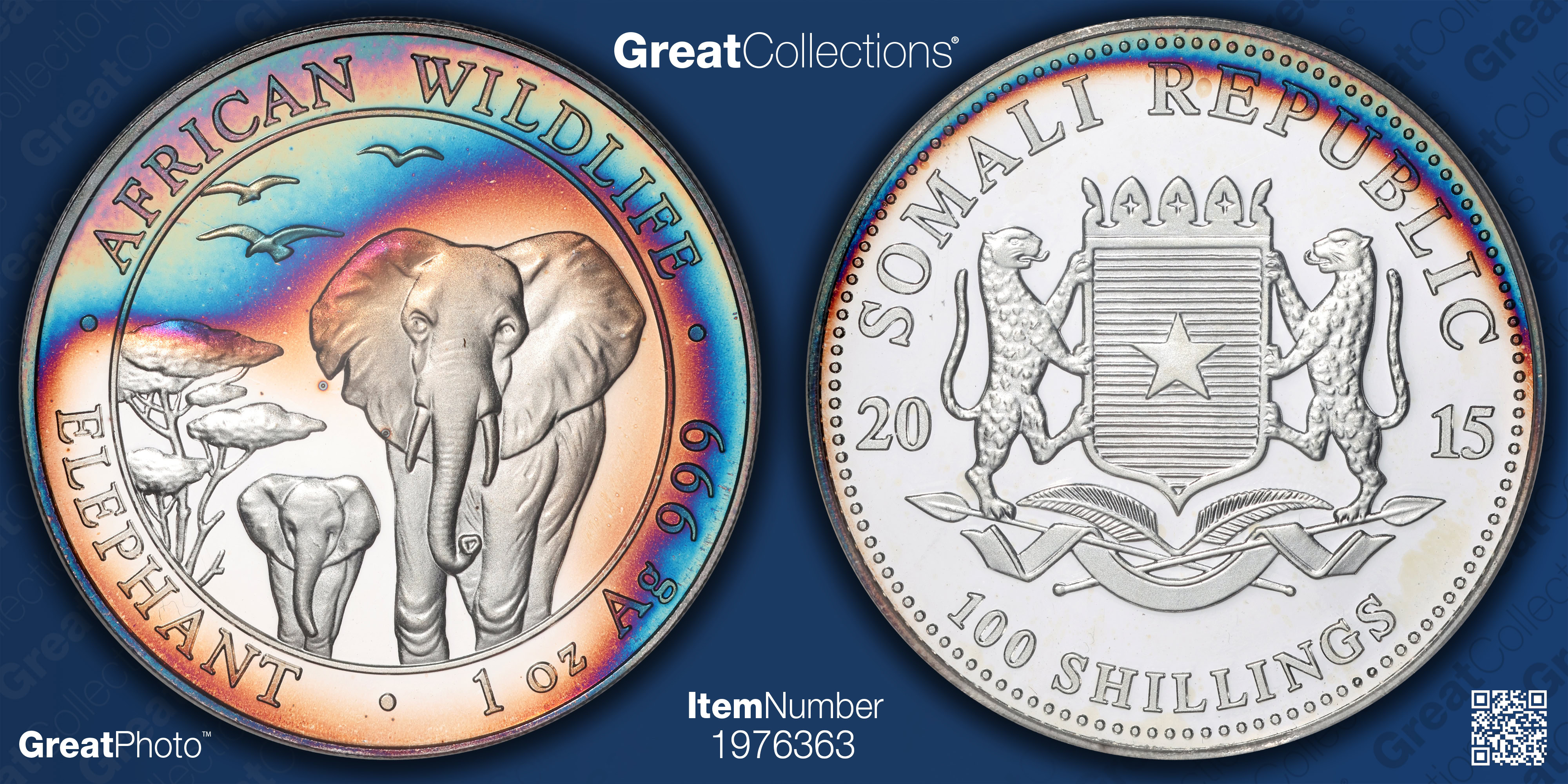 Somalia 2015 Silver 100 Shillings African Elephant KM-255 PCGS MS-67 ...