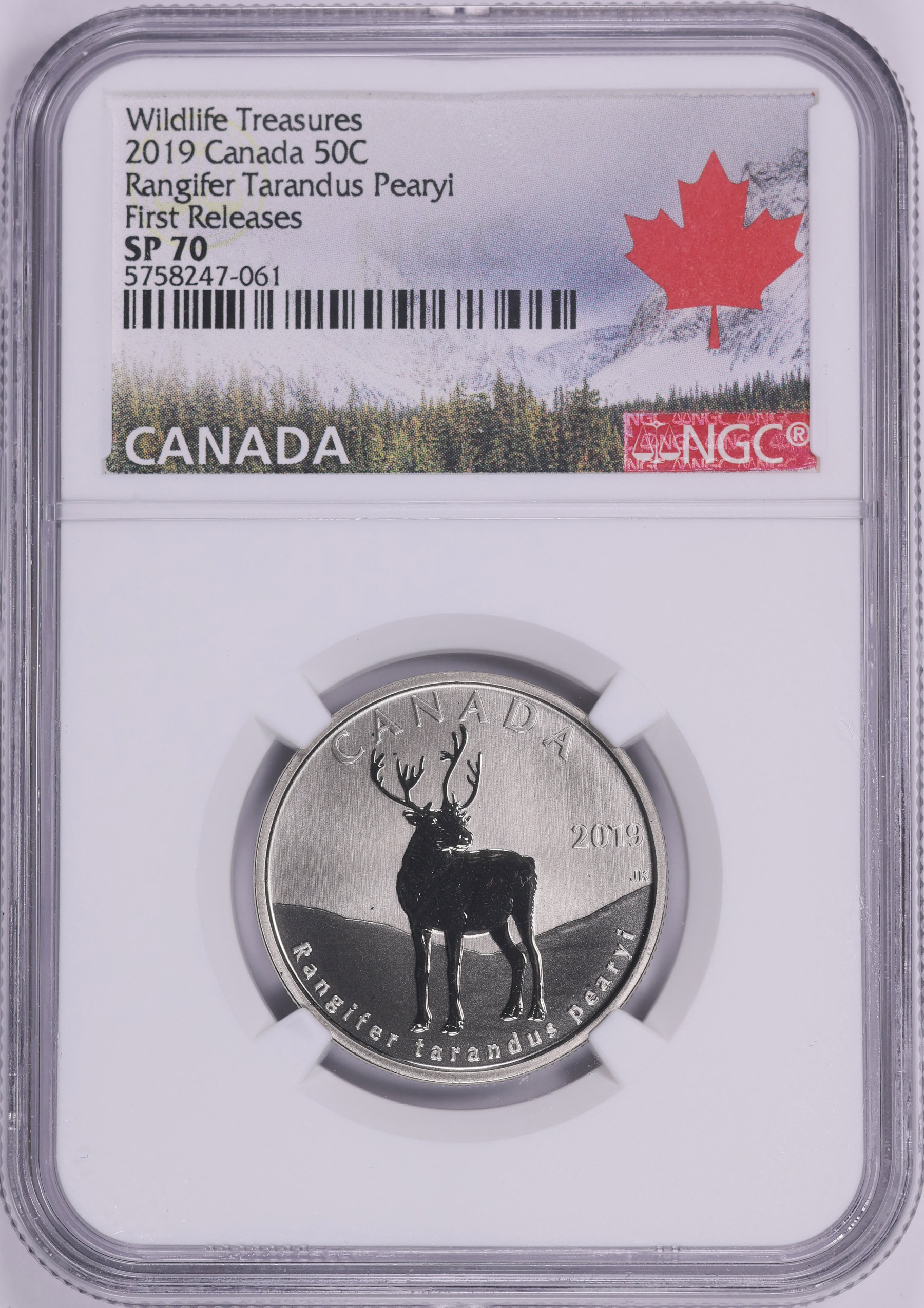 Canada 2019 50 Cents Wildlife Treasures Series, Peary's Caribou KM-2745 ...
