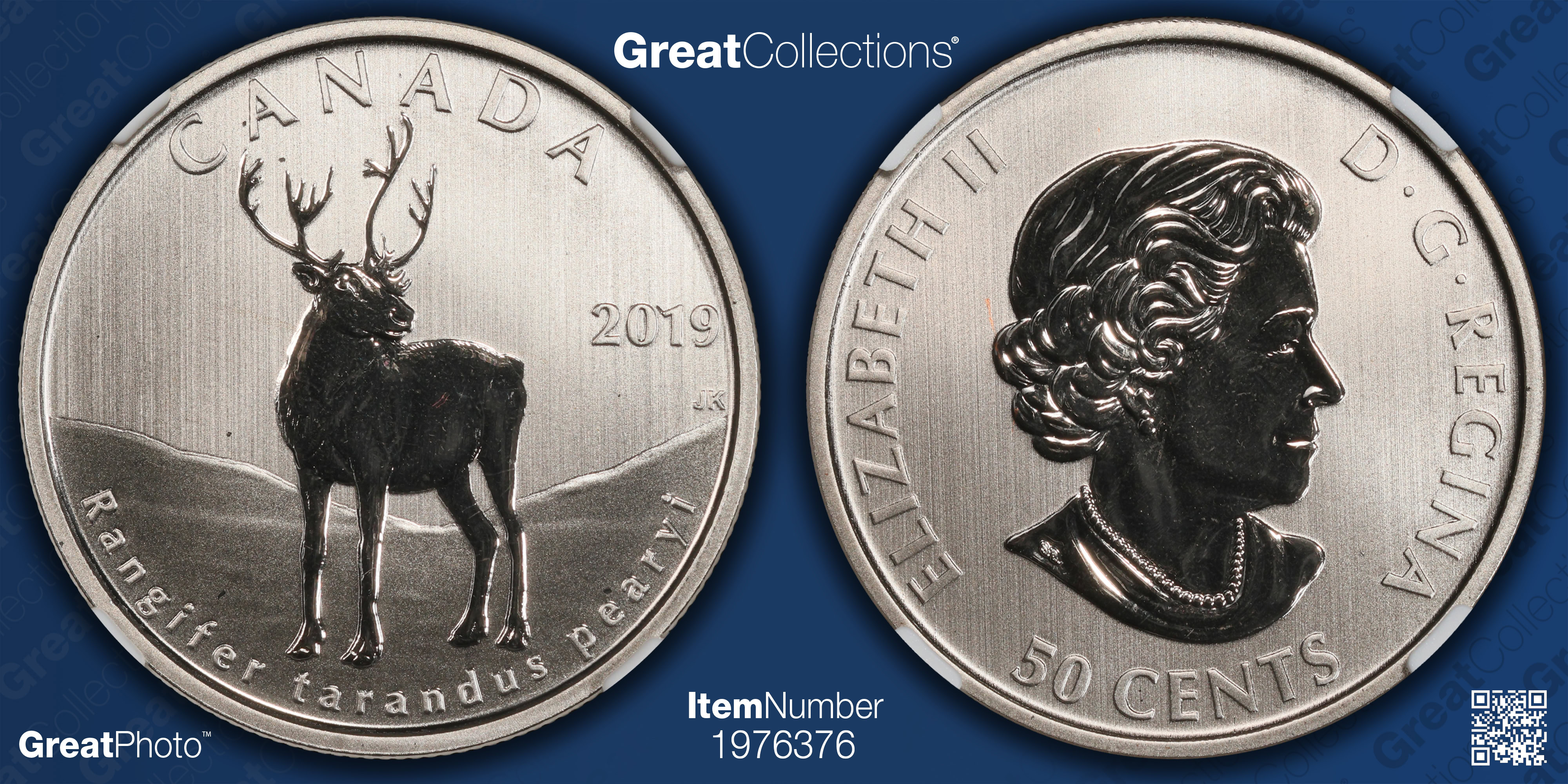 Canada 2019 50 Cents Wildlife Treasures Series, Peary's Caribou KM-2745 ...