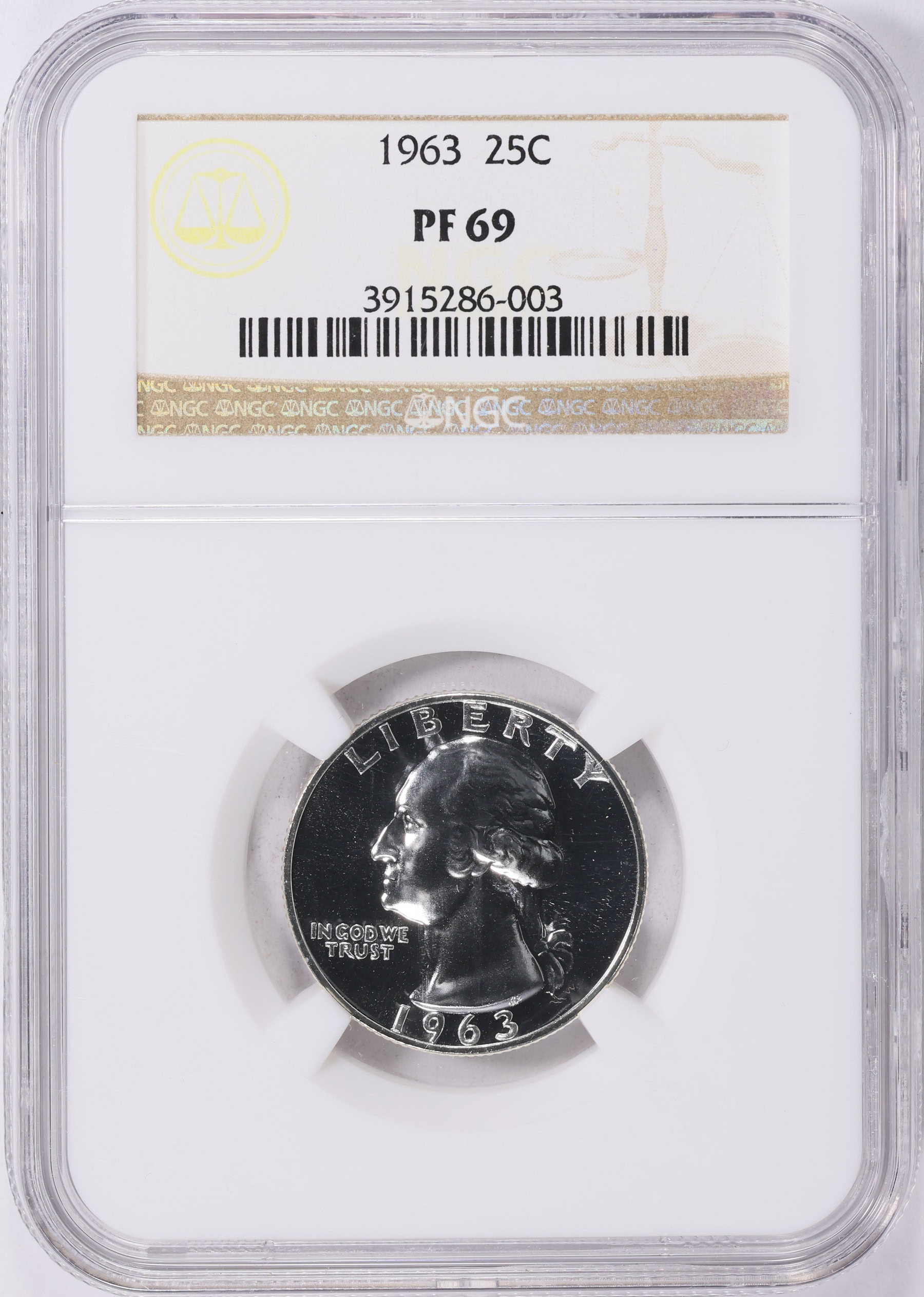 1963 Washington Quarter NGC Proof-69 (Item 1976996) | GreatCollections ...
