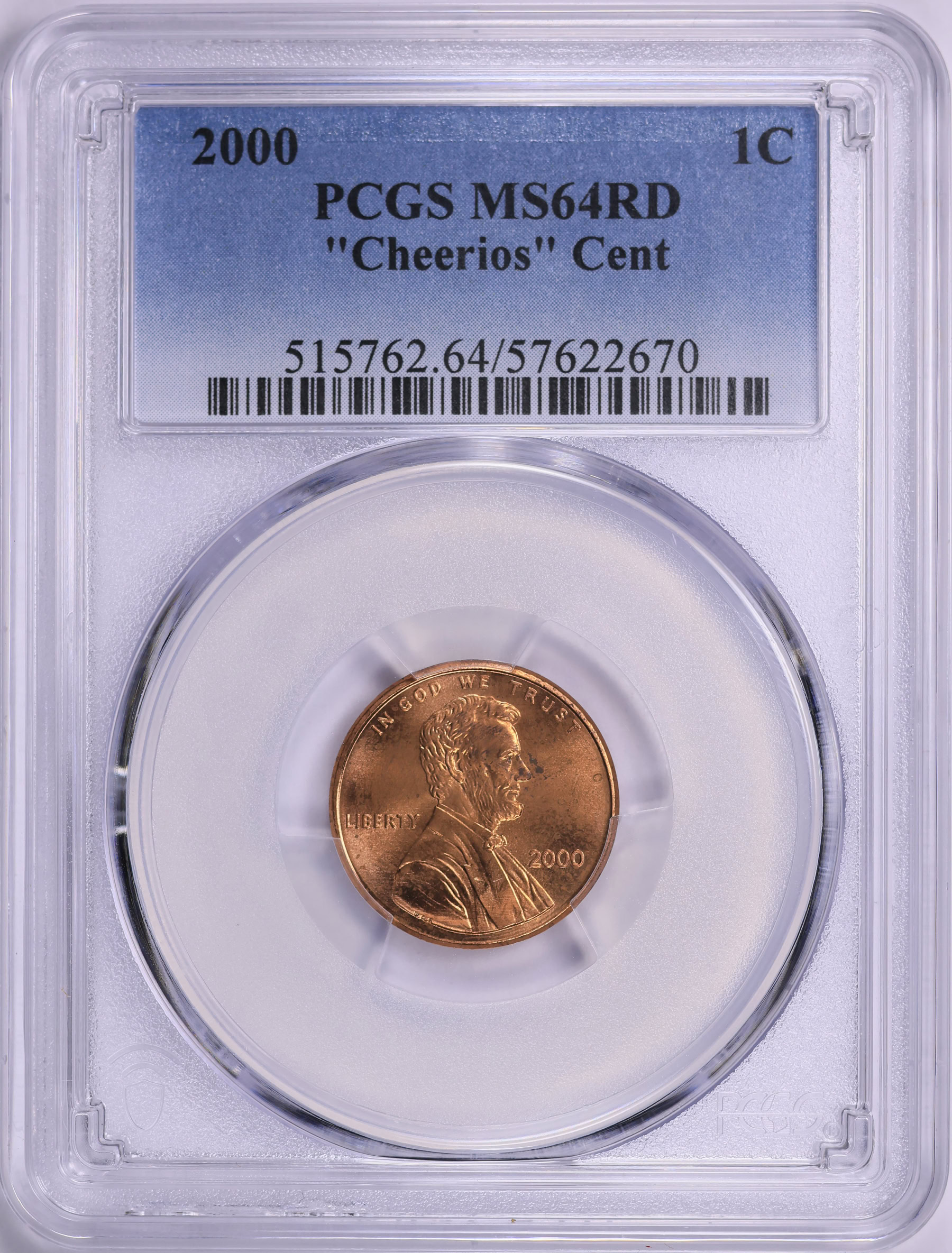 2000 Lincoln Cent From Cheerios Promotion PCGS MS-64 RD (Item 1977118 ...