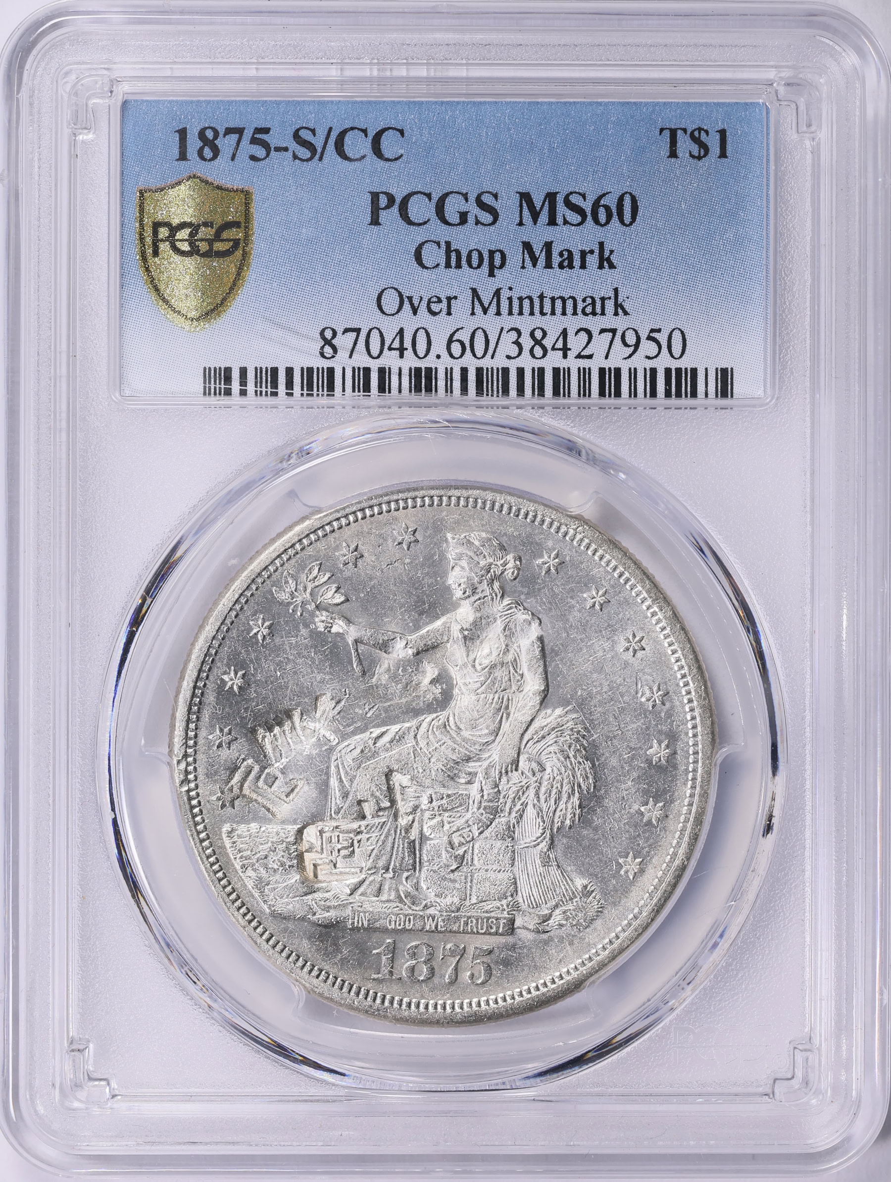 1875-S/CC Trade Silver Dollar Chop Mark PCGS MS-60 (Item 1977210 ...