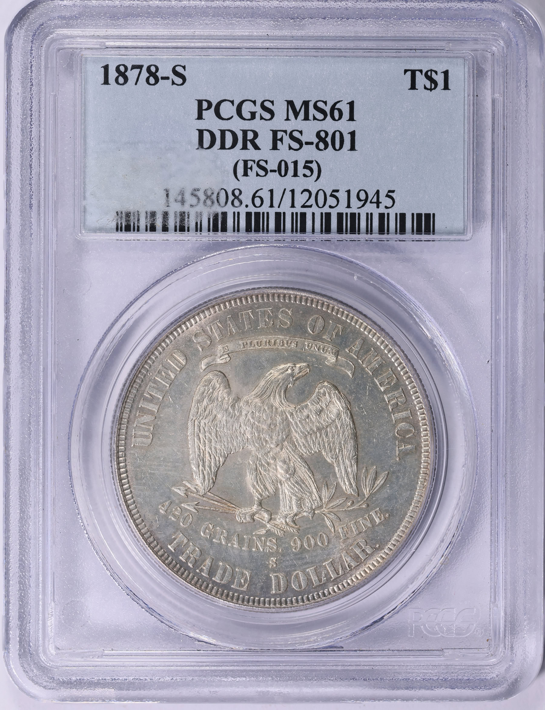 1878-S Trade Silver Dollar Doubled Die Reverse FS-801 (015) PCGS MS-61 (Item 1977226 ...