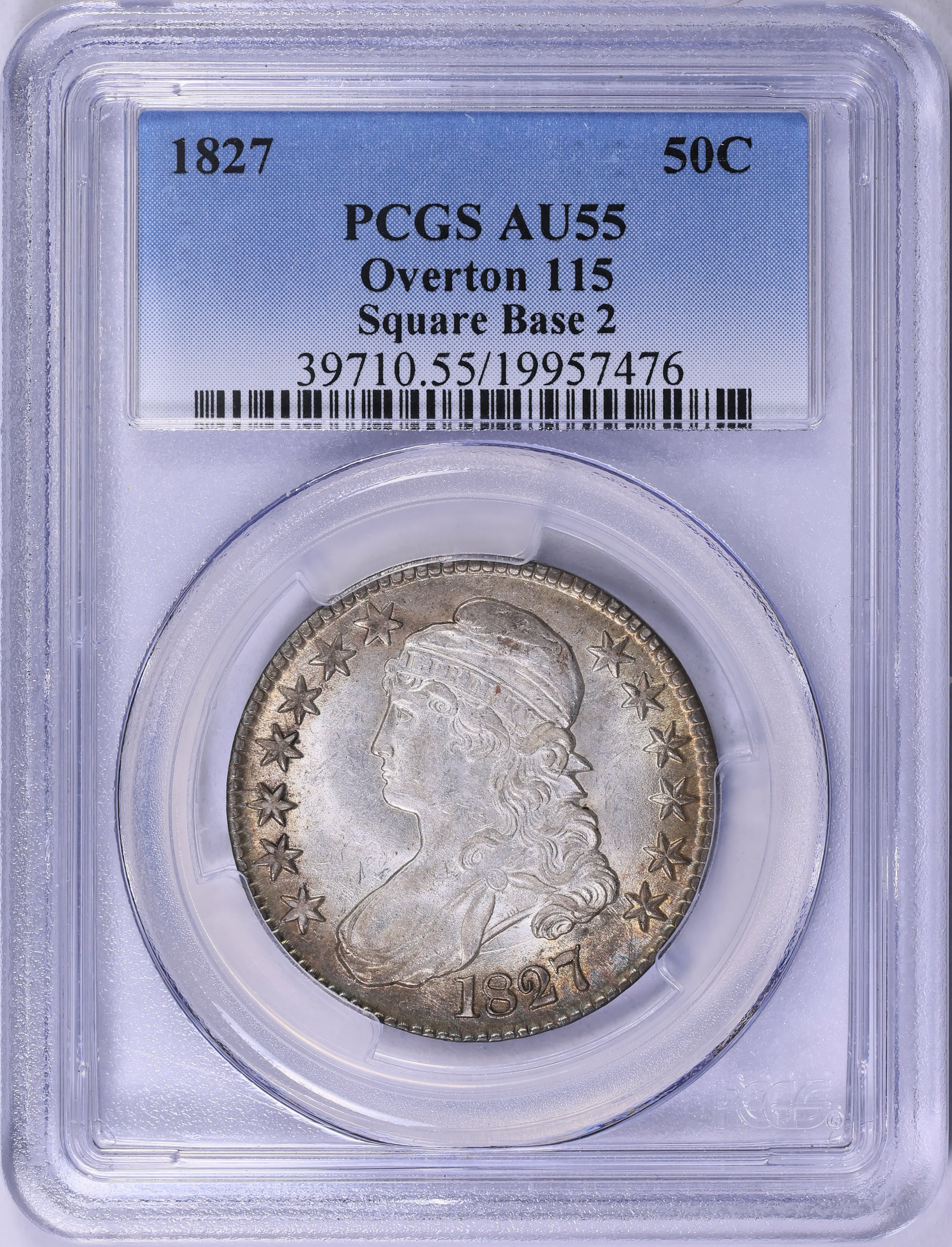 1827 Capped Bust Half Dollar Square Base 2 Overton 115 PCGS AU-55 (Item ...