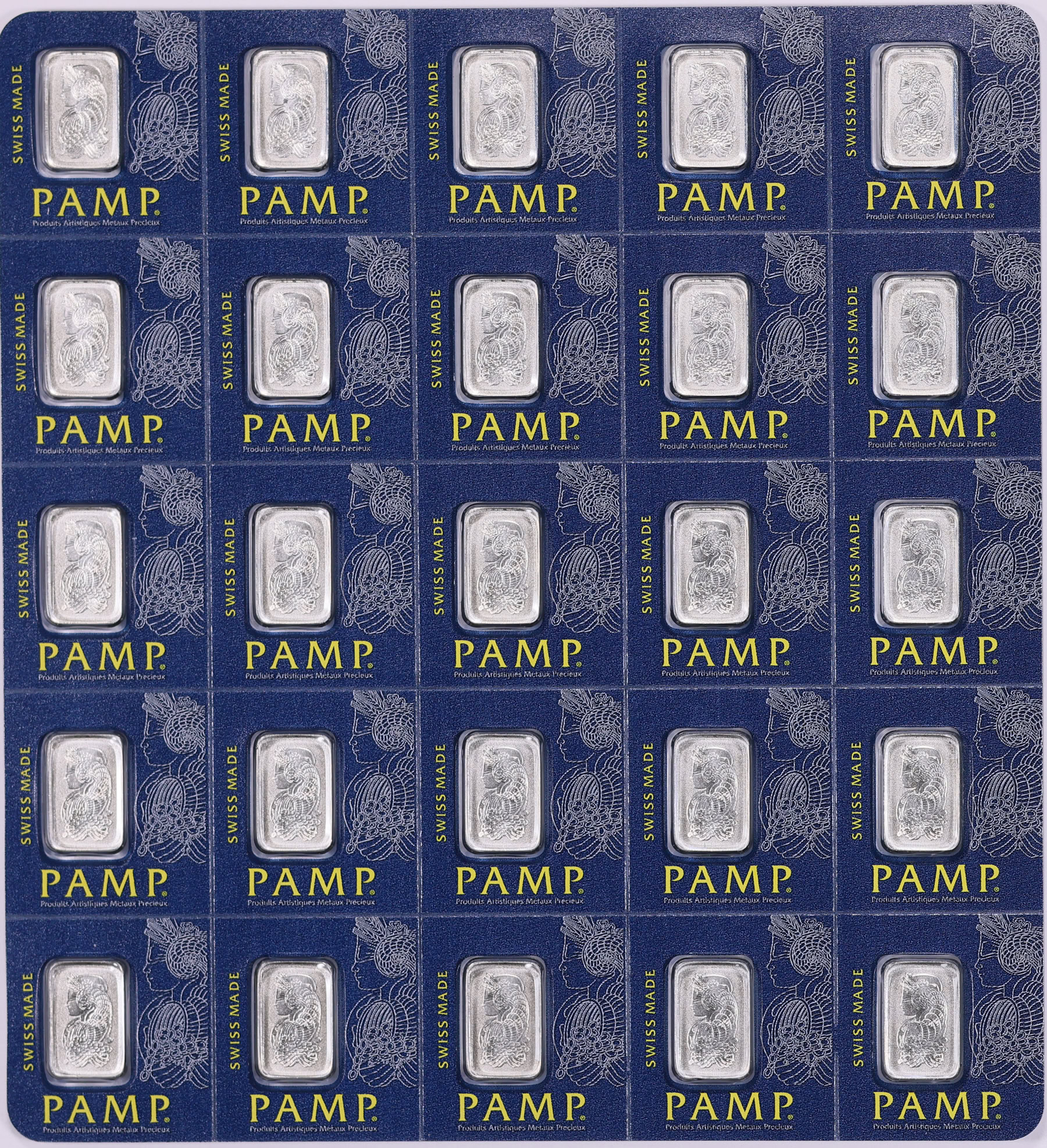 Undated 25x1 gram Platinum Bar - PAMP Suisse Multigram+25 (In Assay ...