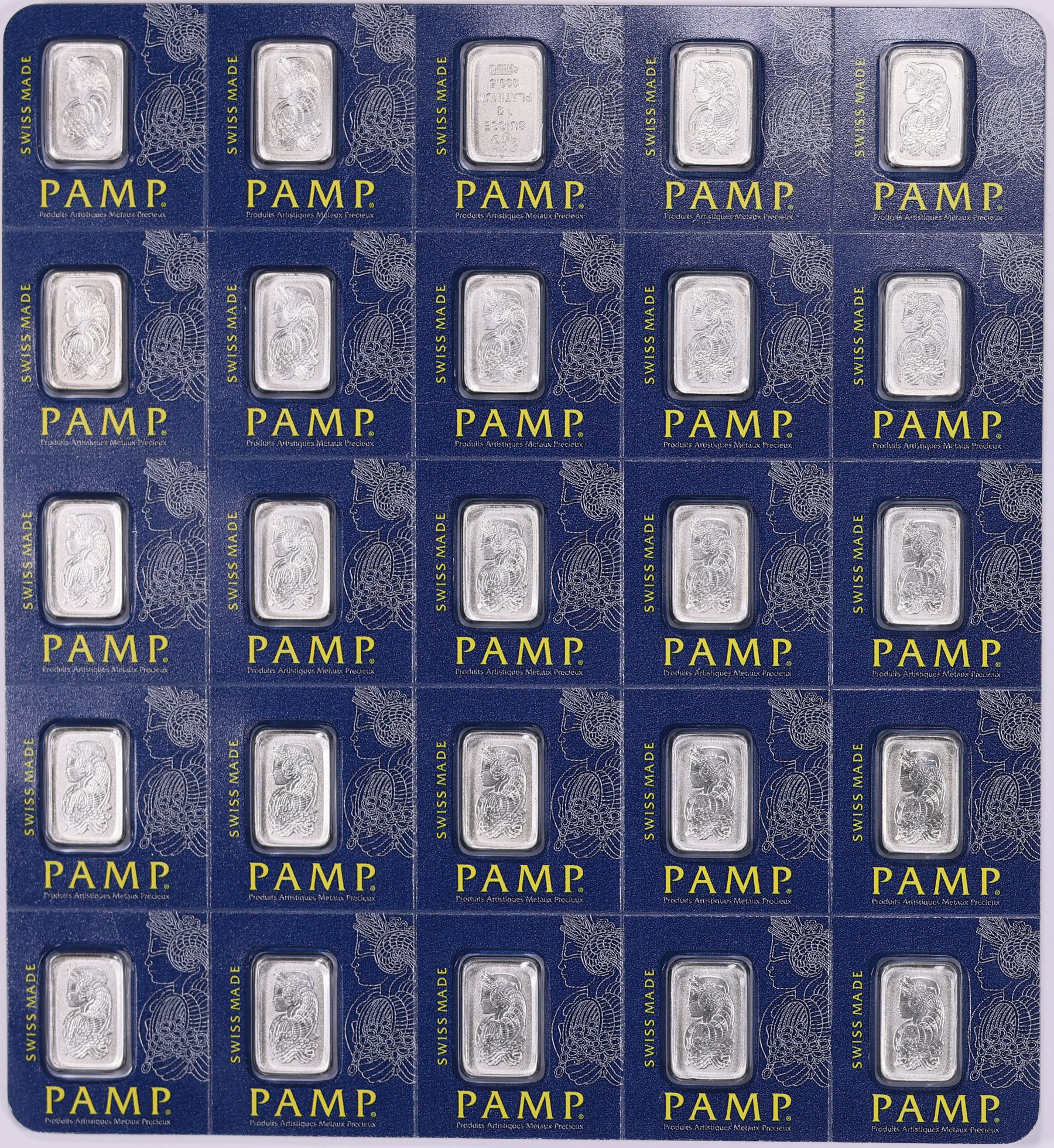Undated 25x1 gram Platinum Bar - PAMP Suisse Multigram+25 (In Assay ...