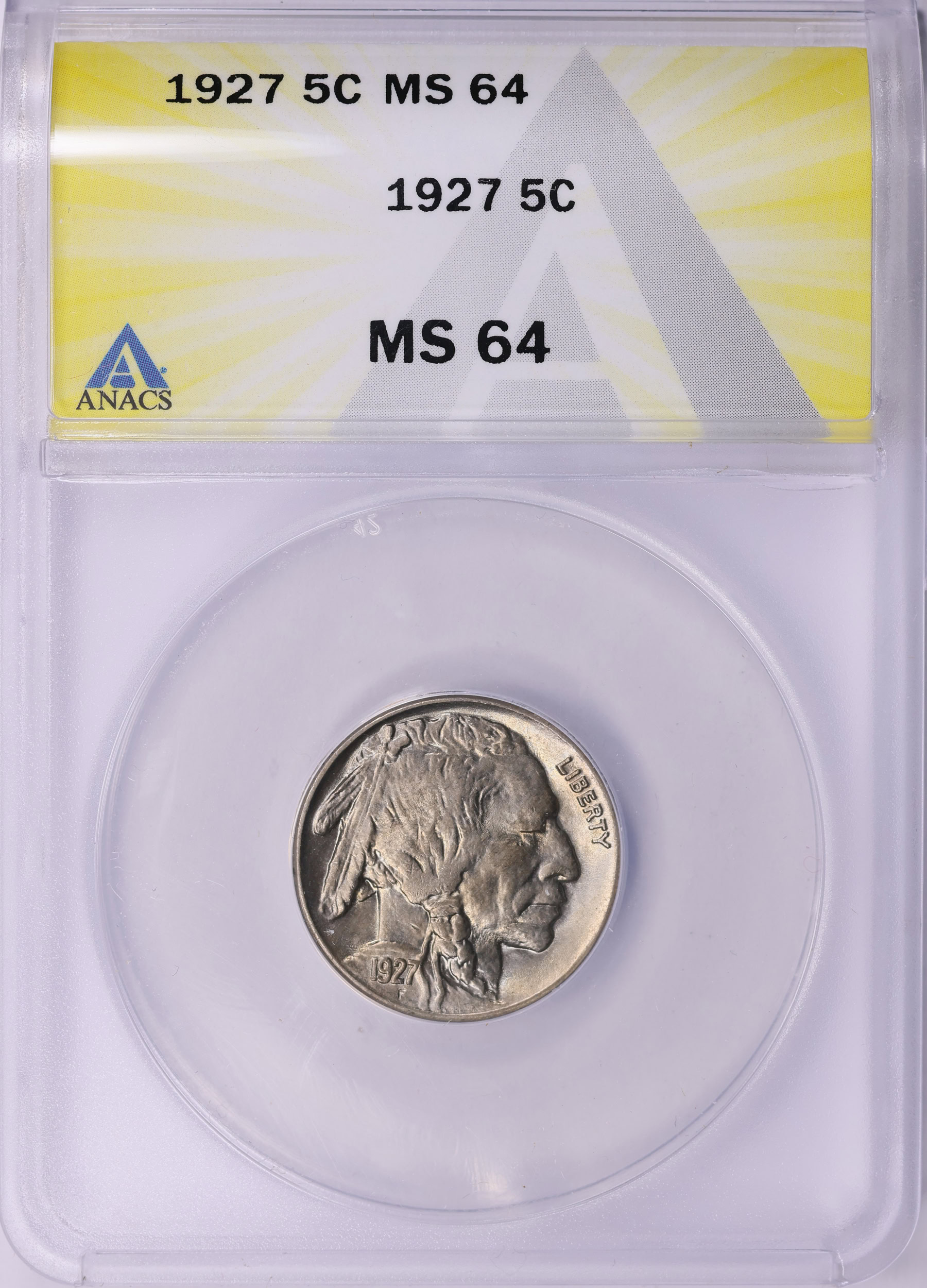 1927 Buffalo Nickel ANACS MS-64 (Item 1977478) | GreatCollections Coin ...