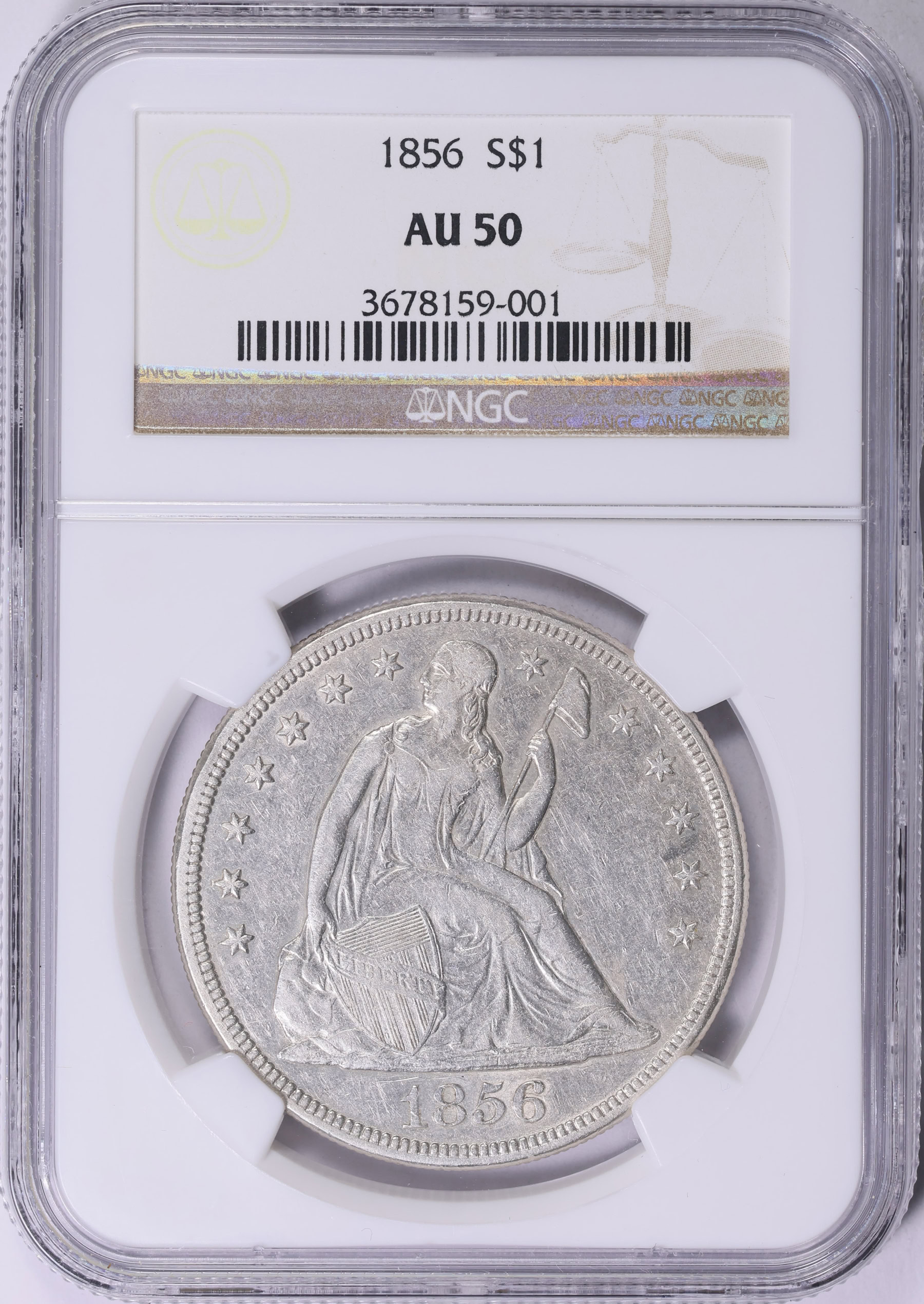 1856 Seated Liberty Silver Dollar NGC AU-50 (Item 1979005 ...