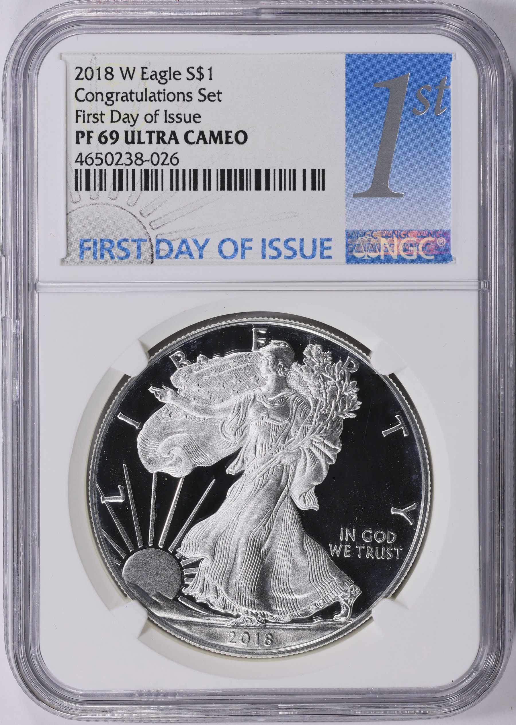 2018-W $1 Silver Eagle Congratulations Set First Day of Issue NGC Proof ...