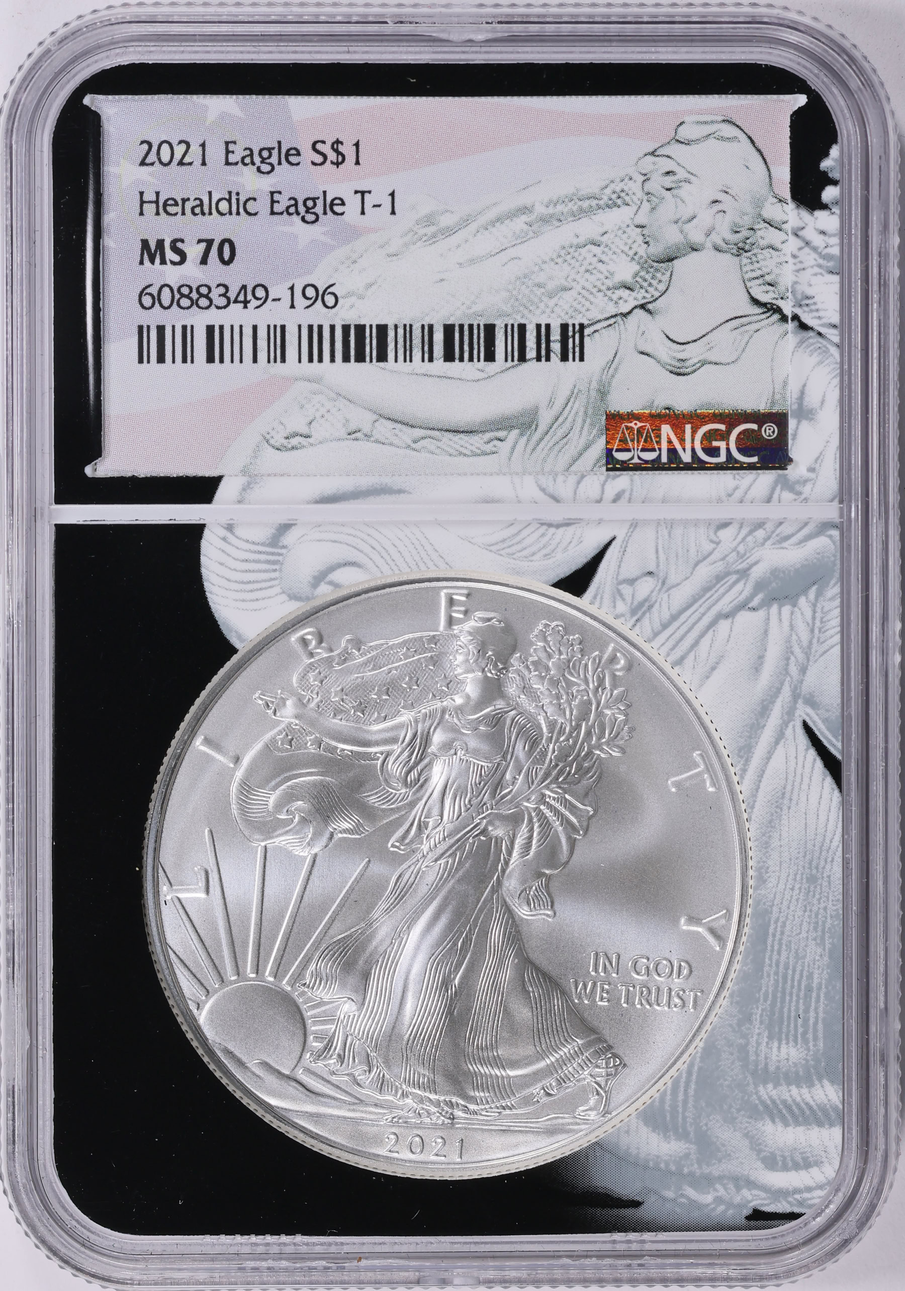2021 $1 Silver Eagle Type 1 NGC MS-70 (Silver Eagle Frame Holder) (Item ...