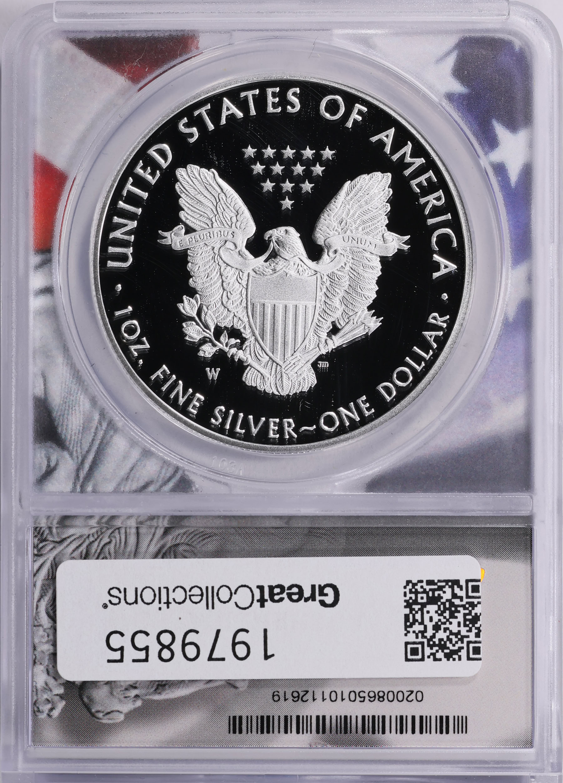 2021-W $1 Silver Eagle Type 1 First Strike ANACS Proof-70 DCAM (Flag ...