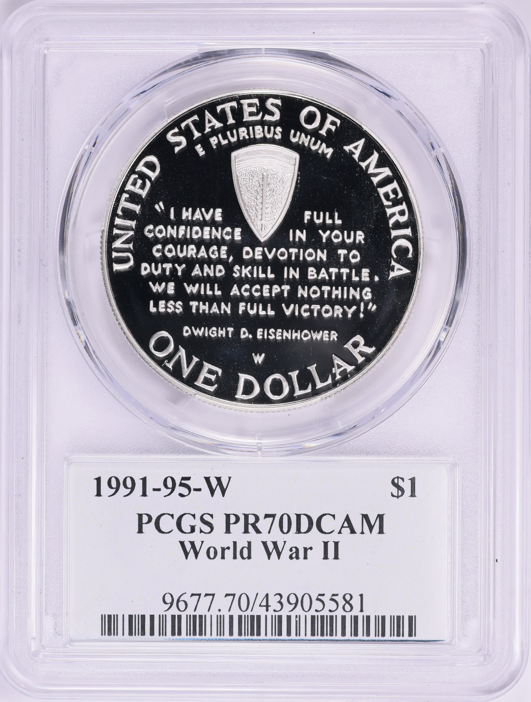 1991-95-W 50th Anniversary of World War II Silver Dollar PCGS Proof-70 ...