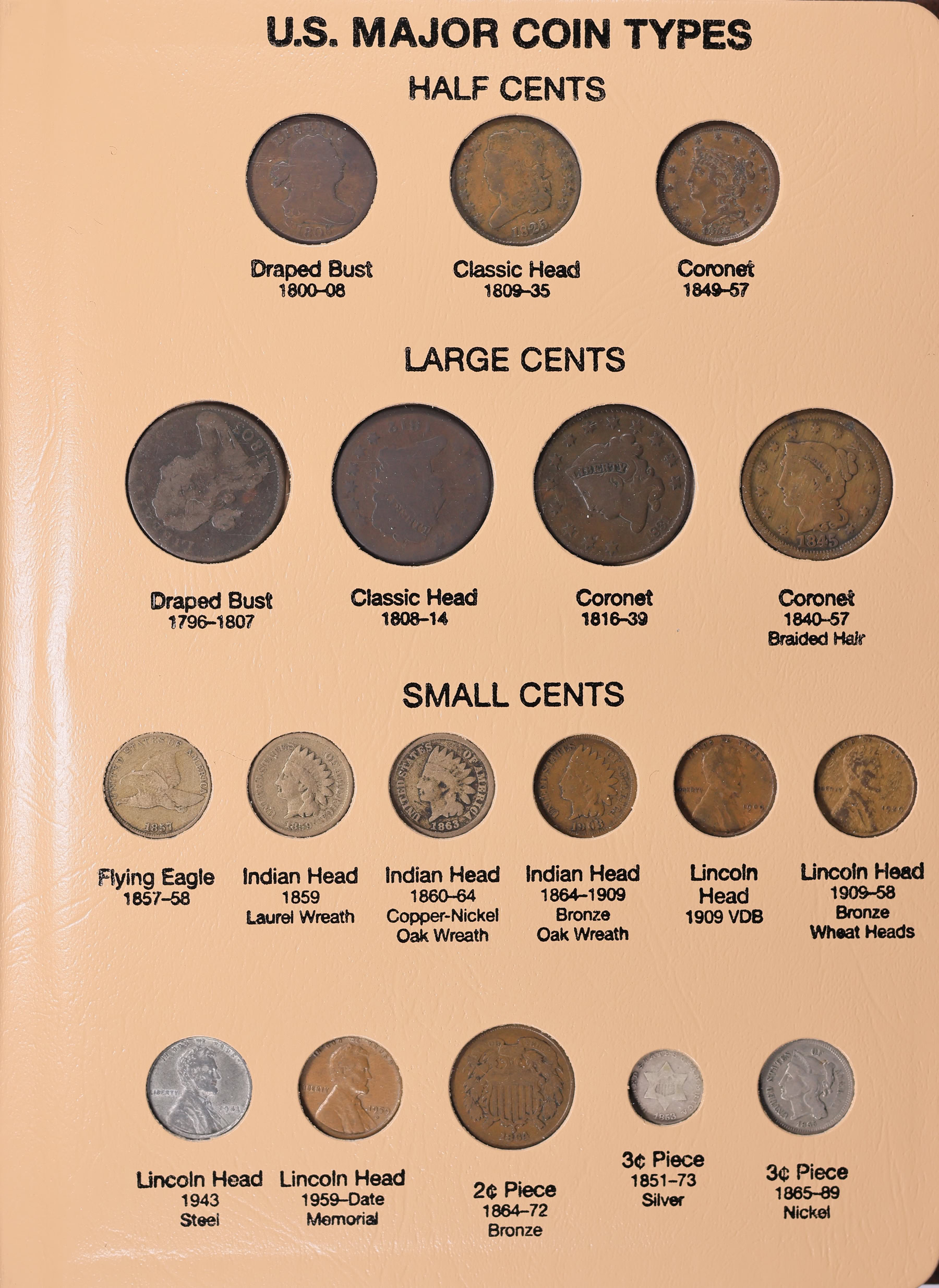c.1803 - 2000 United States Coinage Type Set Uncertified in Dansco ...