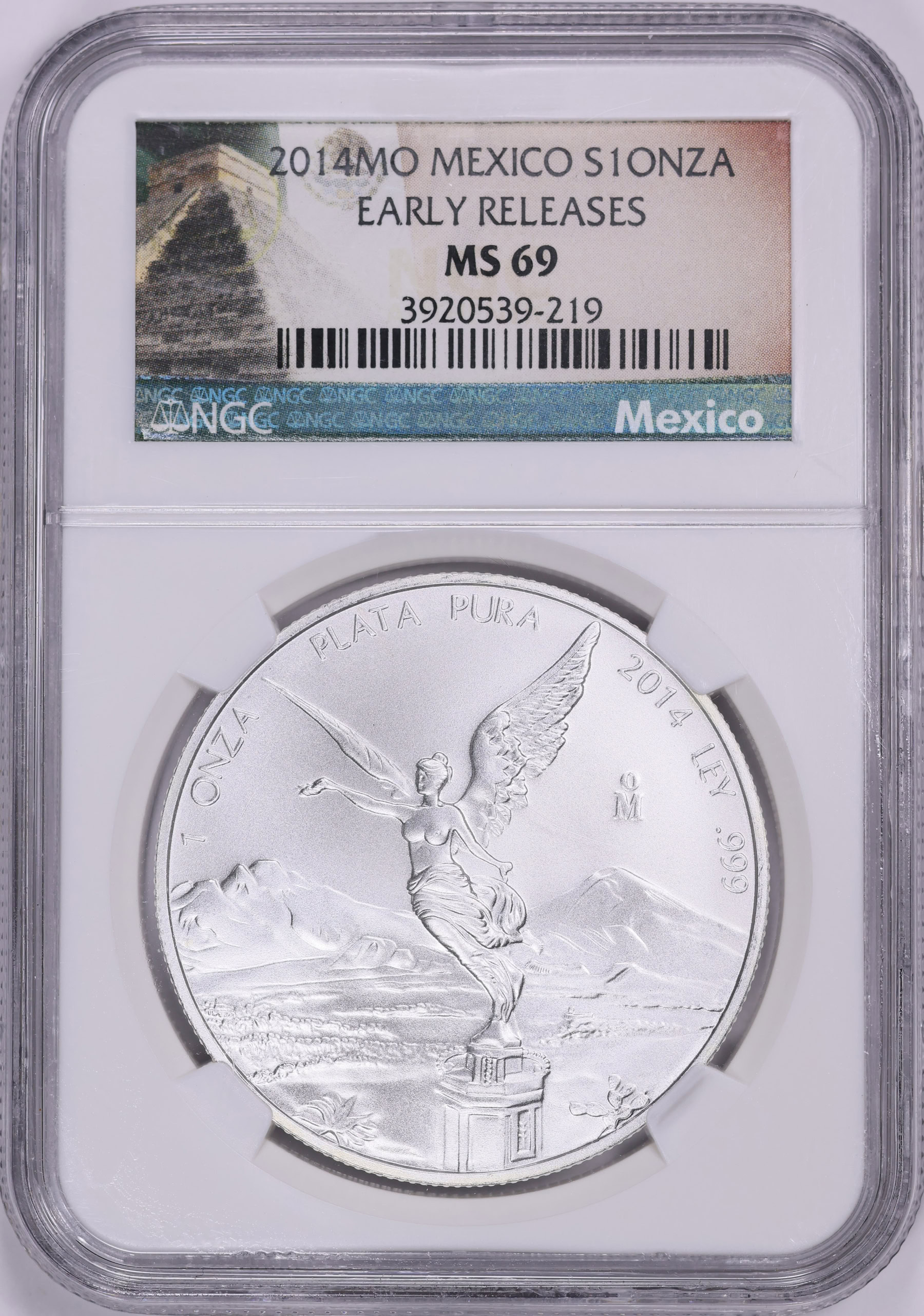 Mexico 2014-Mo Silver Onza Libertad KM-639 Early Releases NGC MS-69 ...