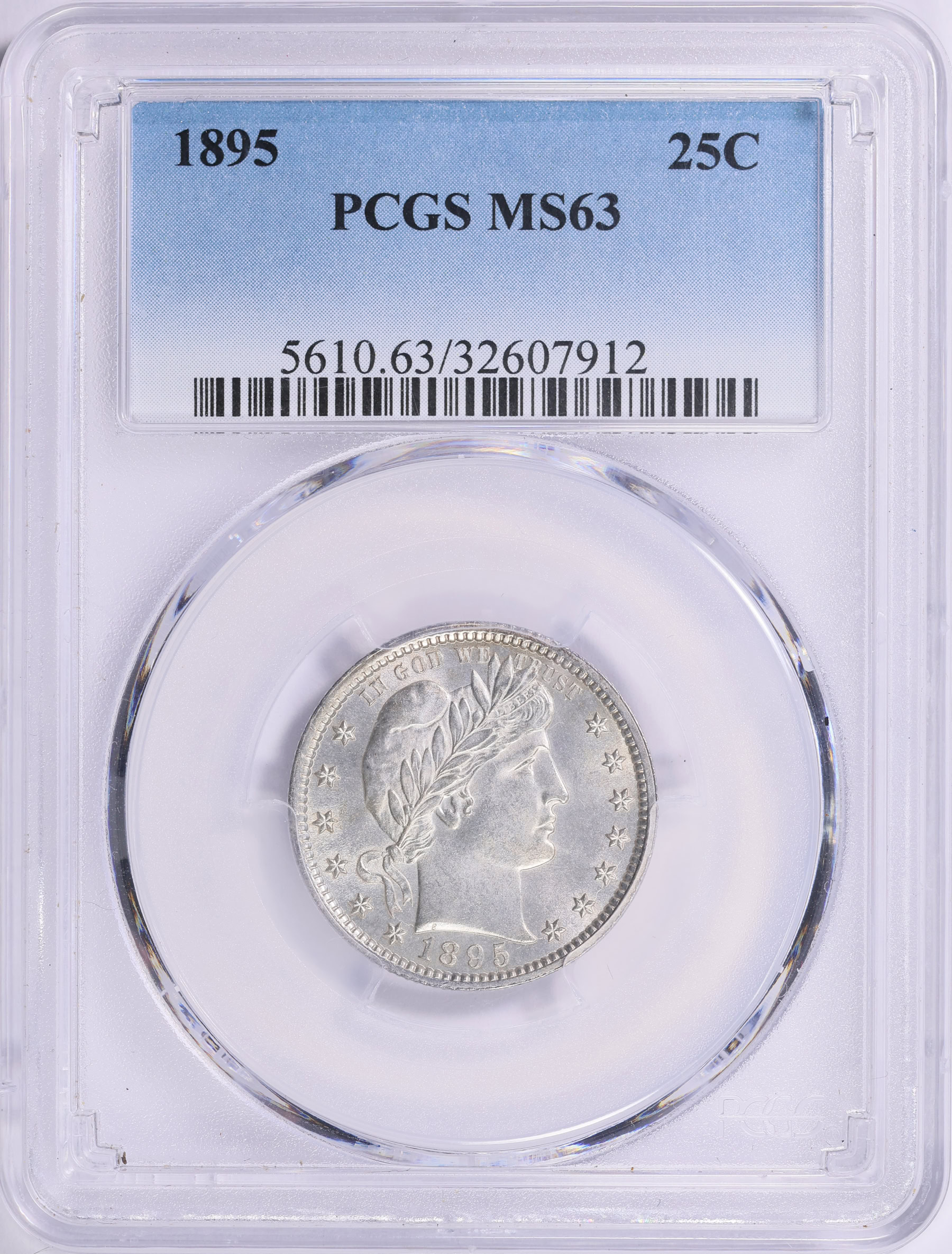 1895 Barber Quarter PCGS MS-63 (Item 1980731) | GreatCollections Coin ...