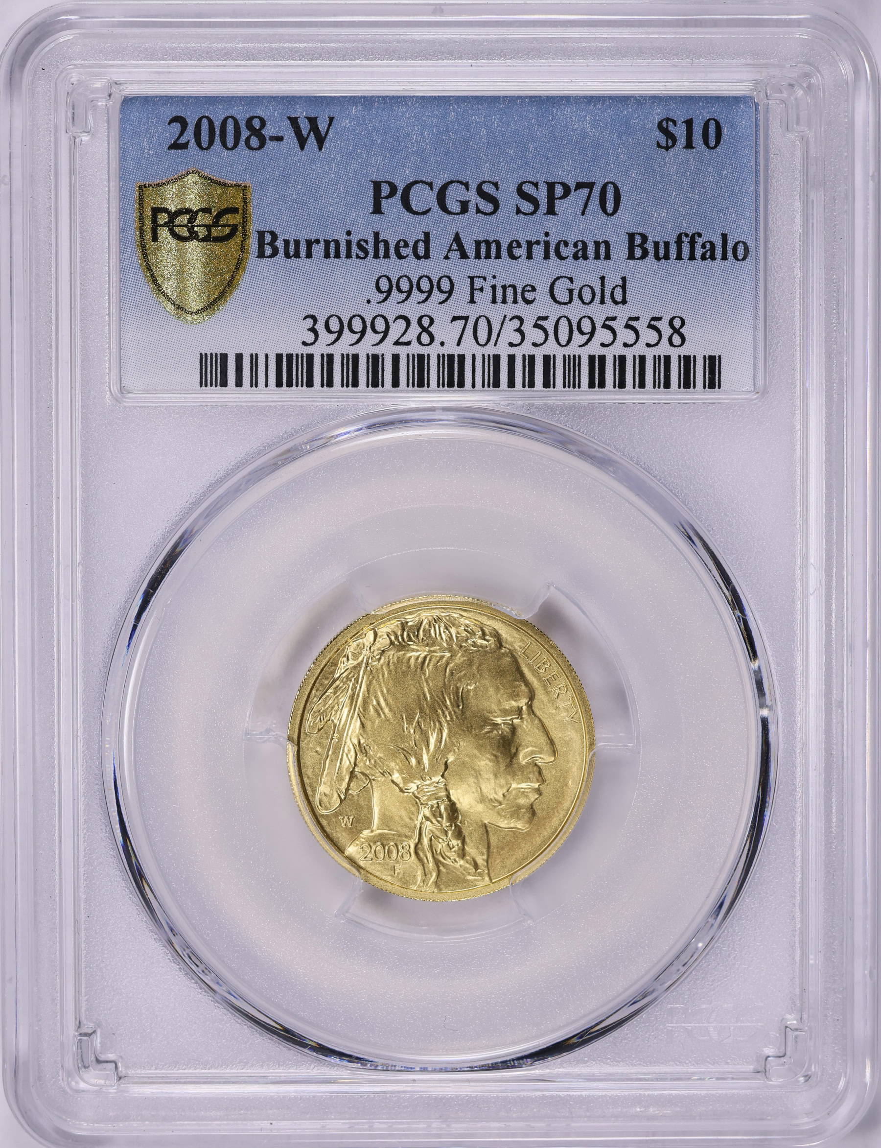 2008-W $10 Quarter-Ounce Gold American Buffalo Burnished PCGS SP-70 ...