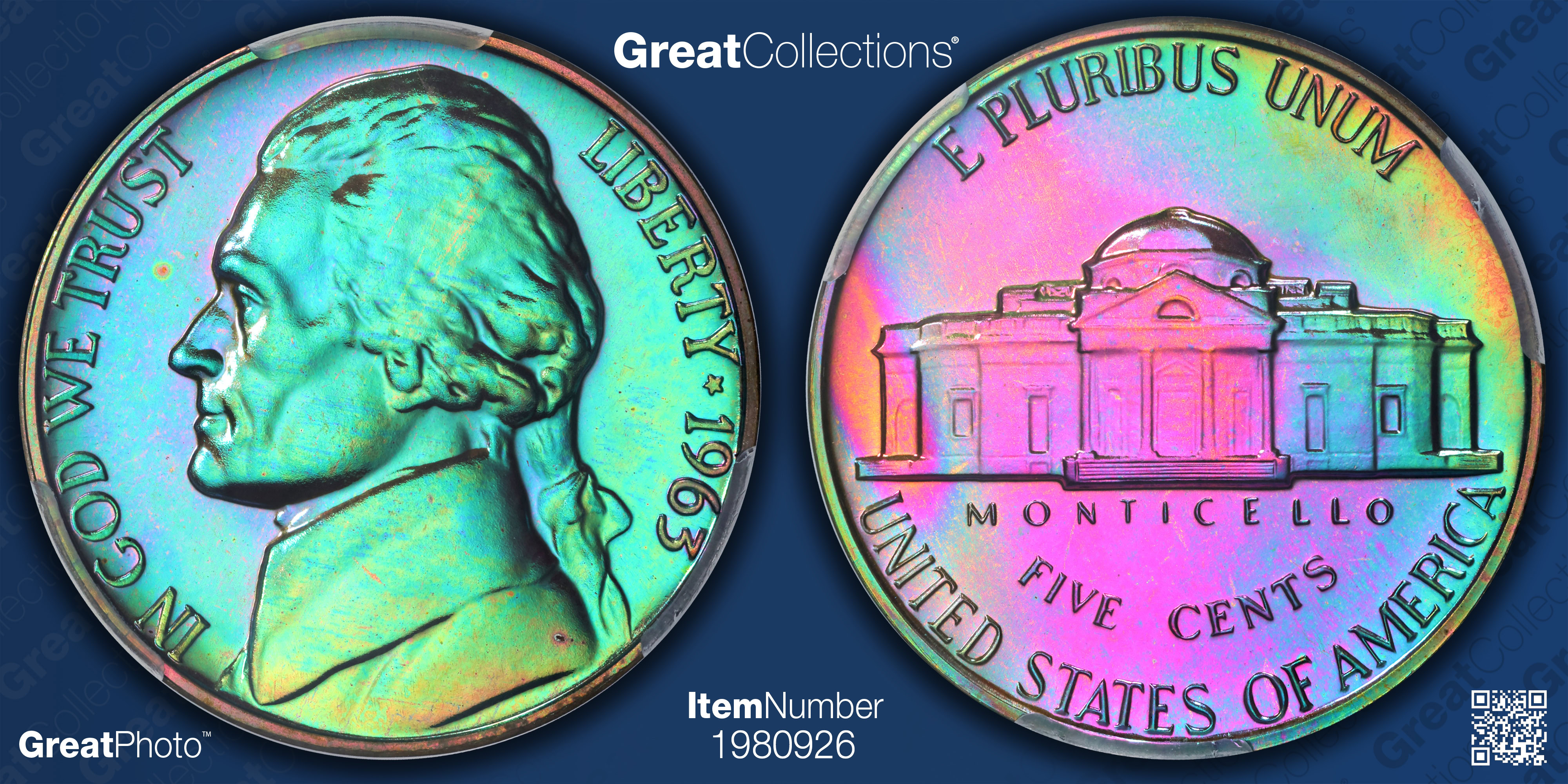 1963 Jefferson Nickel CACG Proof-67 (Toned) (Item 1980926 ...