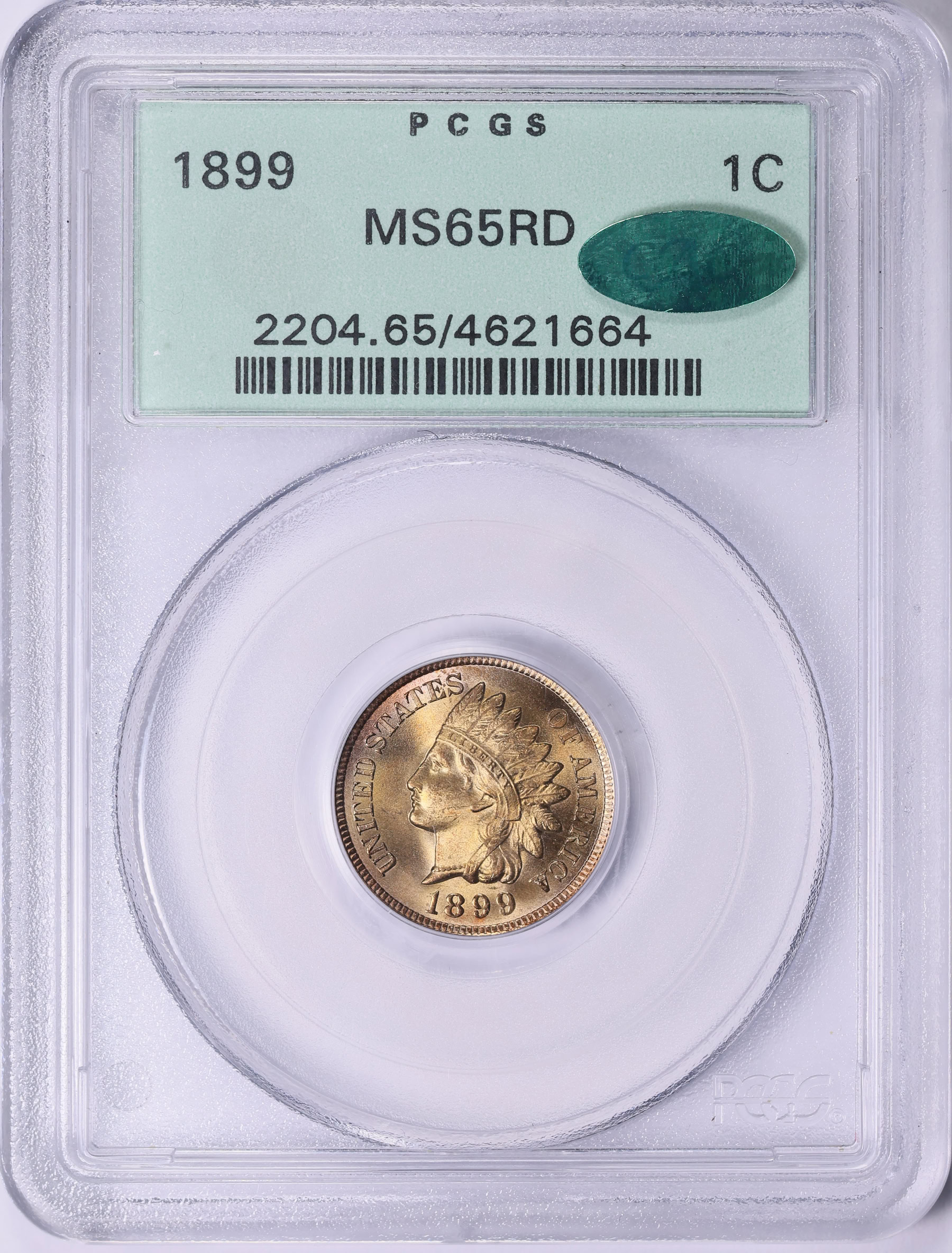 1899 Indian Cent PCGS MS-65 RD (CAC Green) OGH (Item 1981157 ...