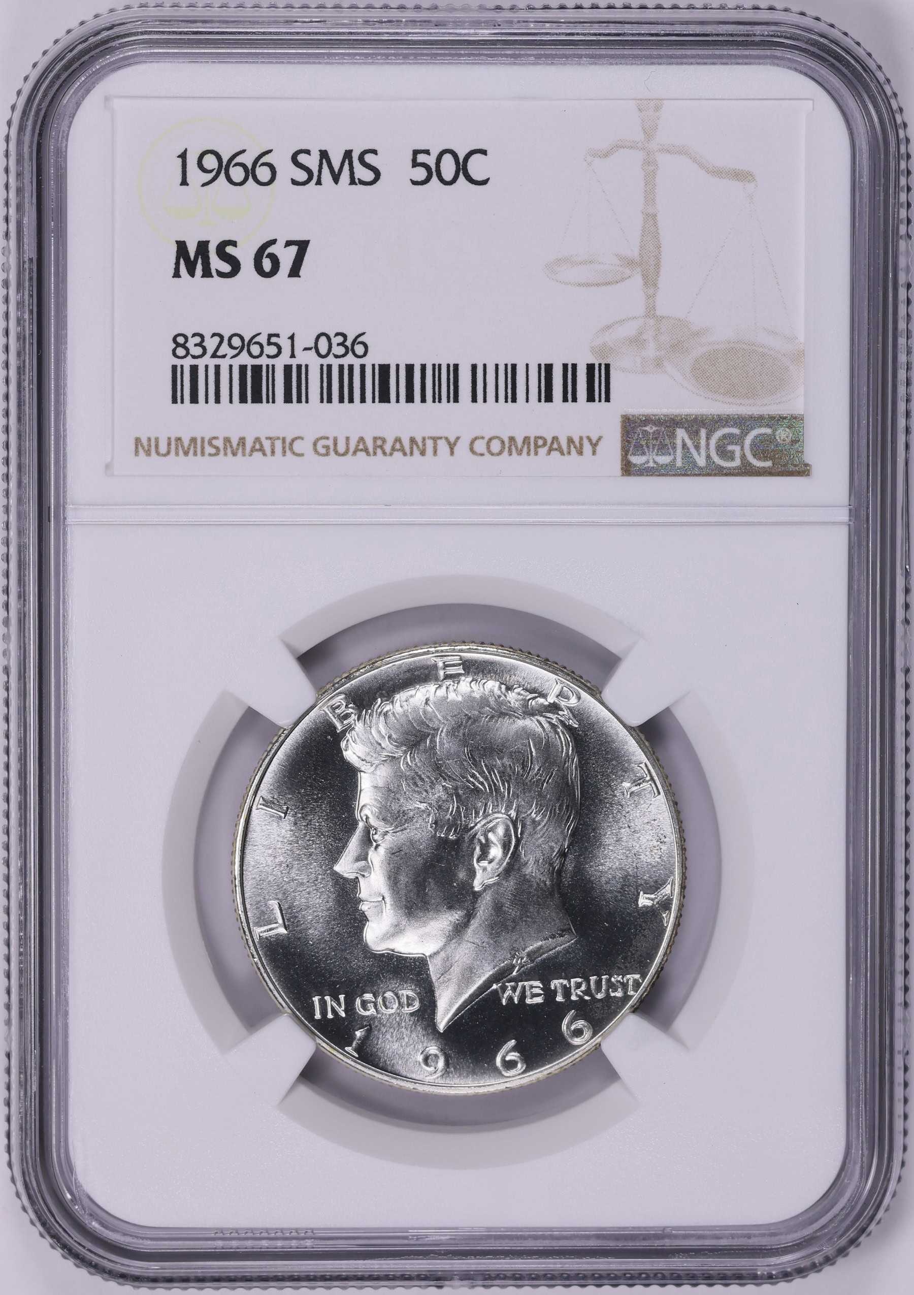1966 Kennedy Half Dollar SMS NGC MS-67 (Item 1981340) | GreatCollections Coin Auctions