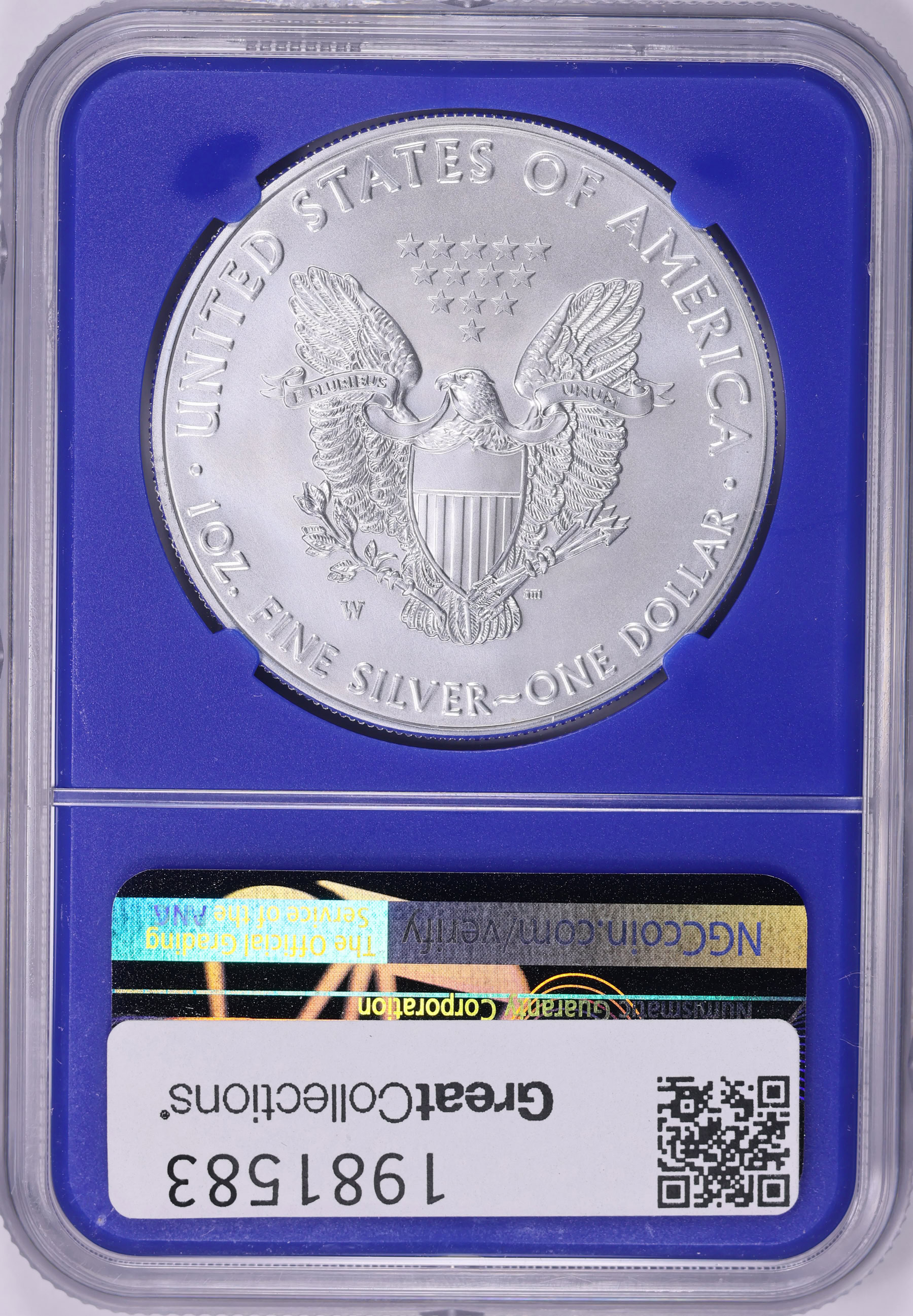 2020-W $1 Silver Eagle Early Releases Burnished NGC MS-70 (Flag Label) (Blue Holder) (Item ...