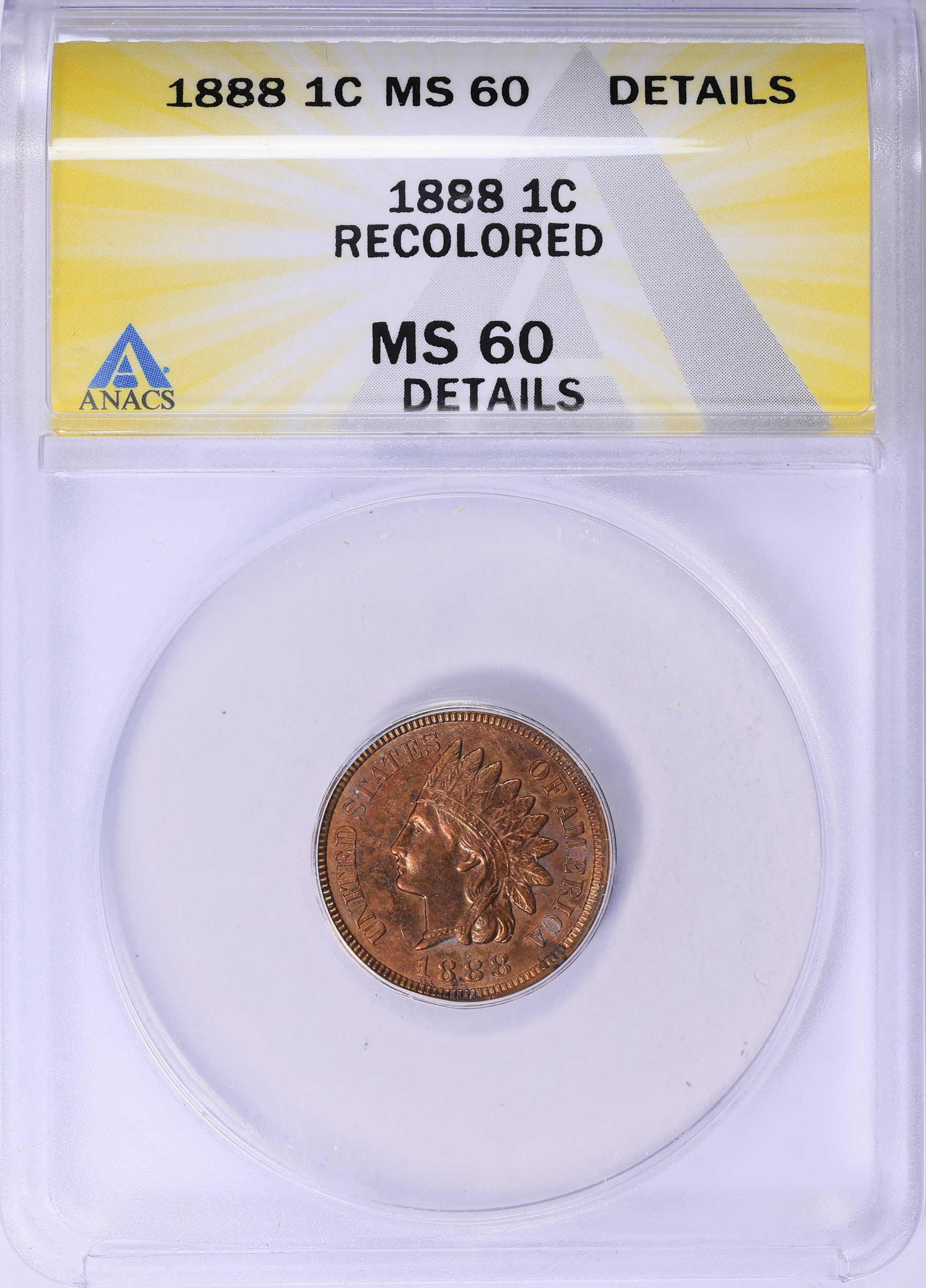 1888 Indian Cent ANACS MS-60 Details (Item 1981730) | GreatCollections ...