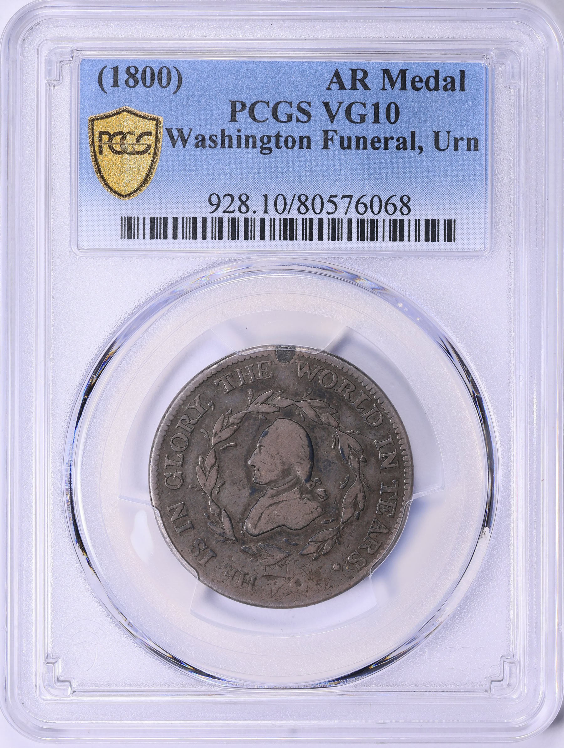 (1800) Washington Medal Funeral Urn Silver PCGS VG-10 (Item 1981851 ...