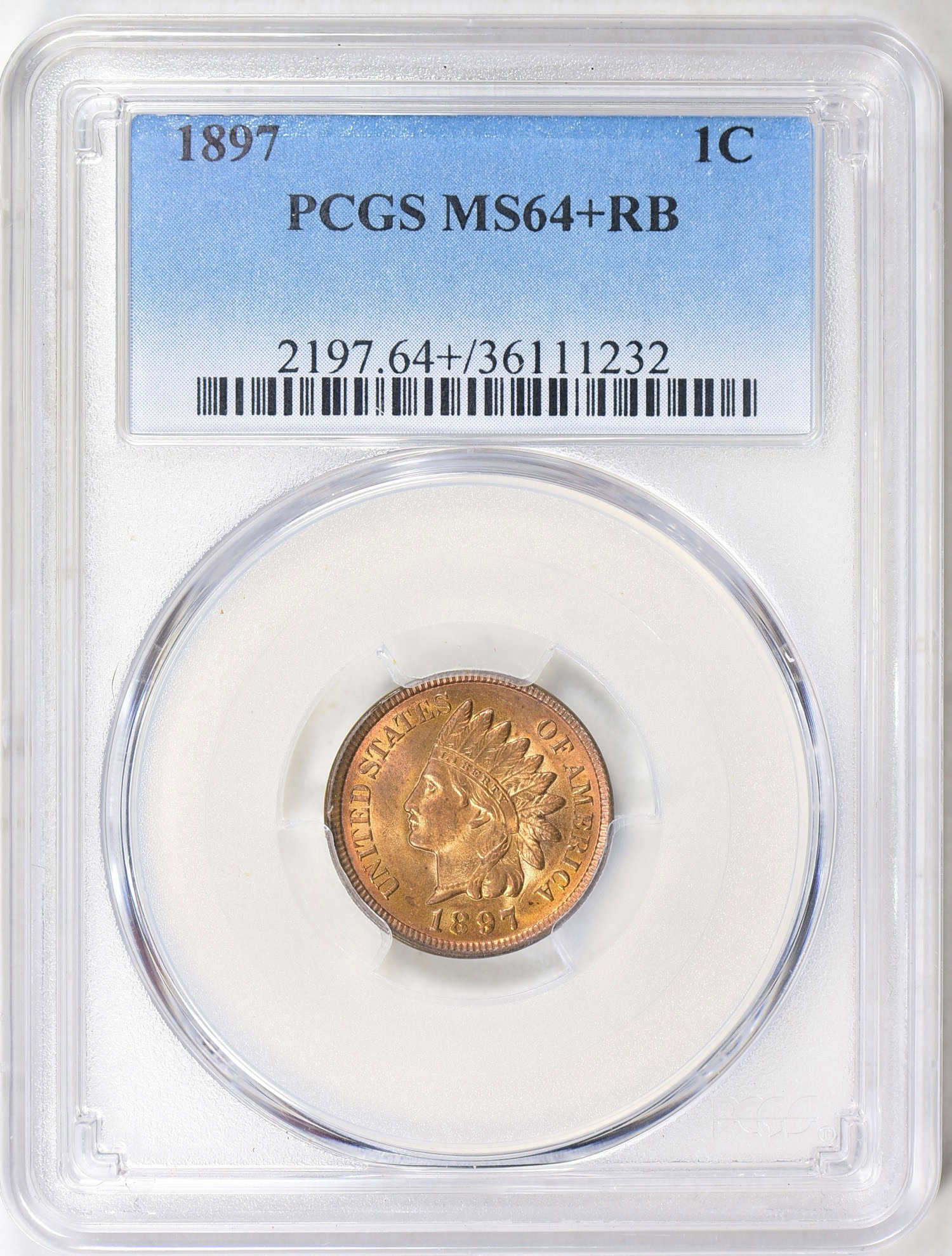 1897 Indian Cent PCGS MS-64+ RB (Item 1981875) | GreatCollections Coin ...