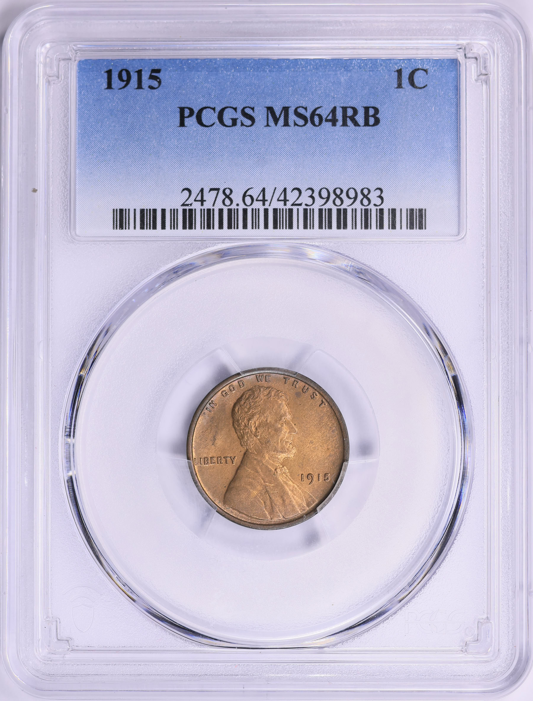 1915 Lincoln Cent PCGS MS-64 RB (Item 1981886) | GreatCollections Coin ...