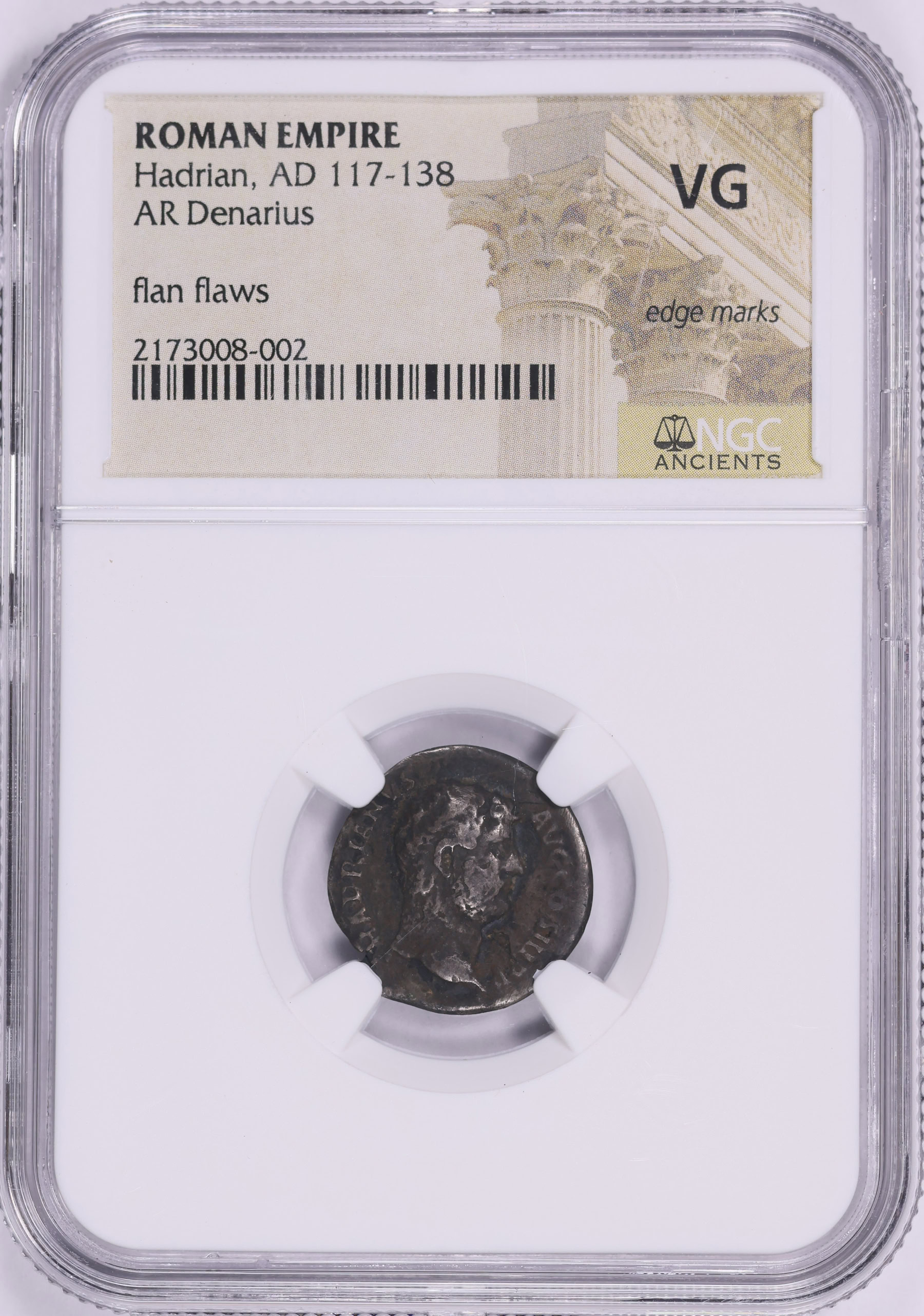 Ancient Roman Empire, Hadrian (A.D. 117-138) c.A.D. 134-138 AR Denarius ...