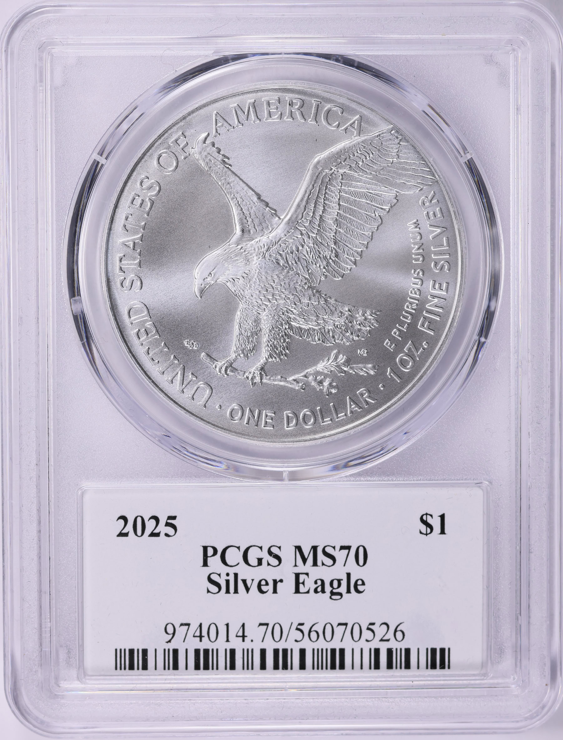 2025 $1 Silver Eagle PCGS MS-70 (Emily Damstra Signed Label) | PCGS ...