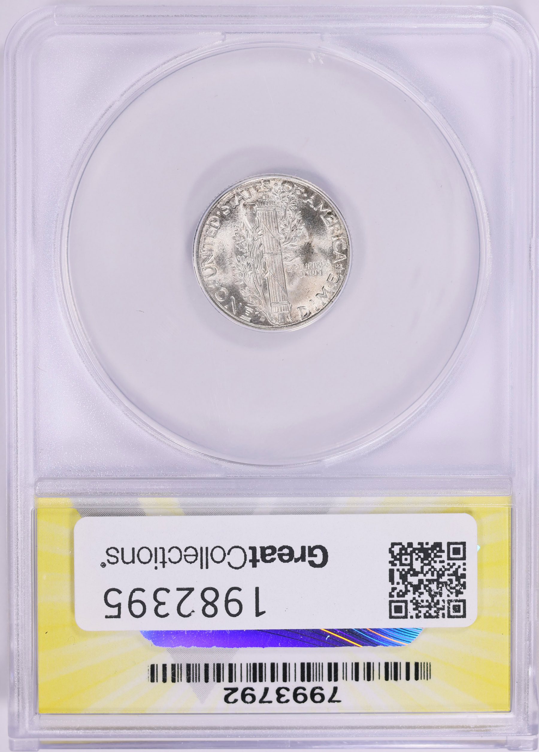 1945-D Mercury Dime ANACS MS-65 FB (Item 1982395) | GreatCollections ...