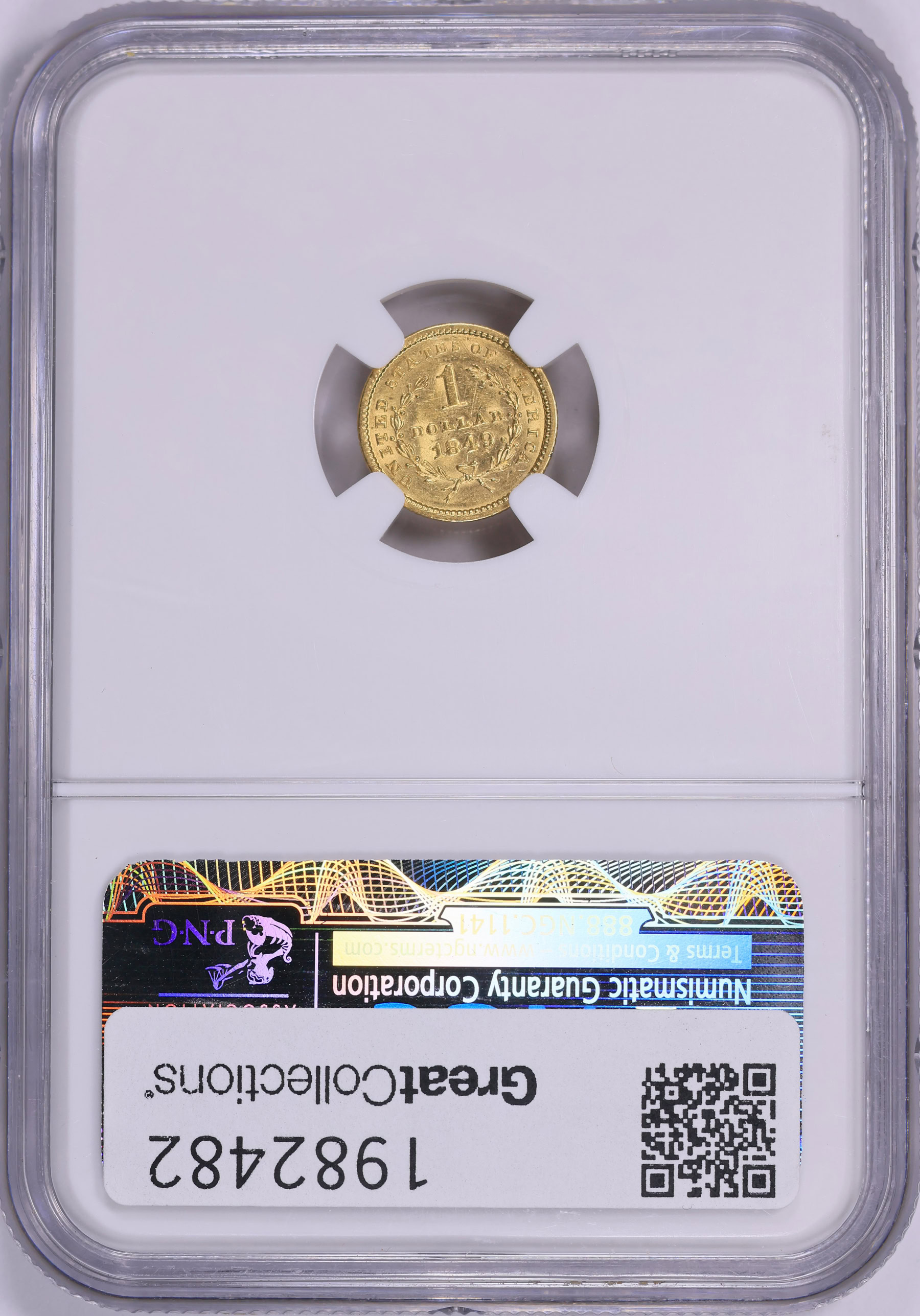 1849 Liberty Gold Dollar Closed Wreath NGC AU-58 (Item 1982482 ...